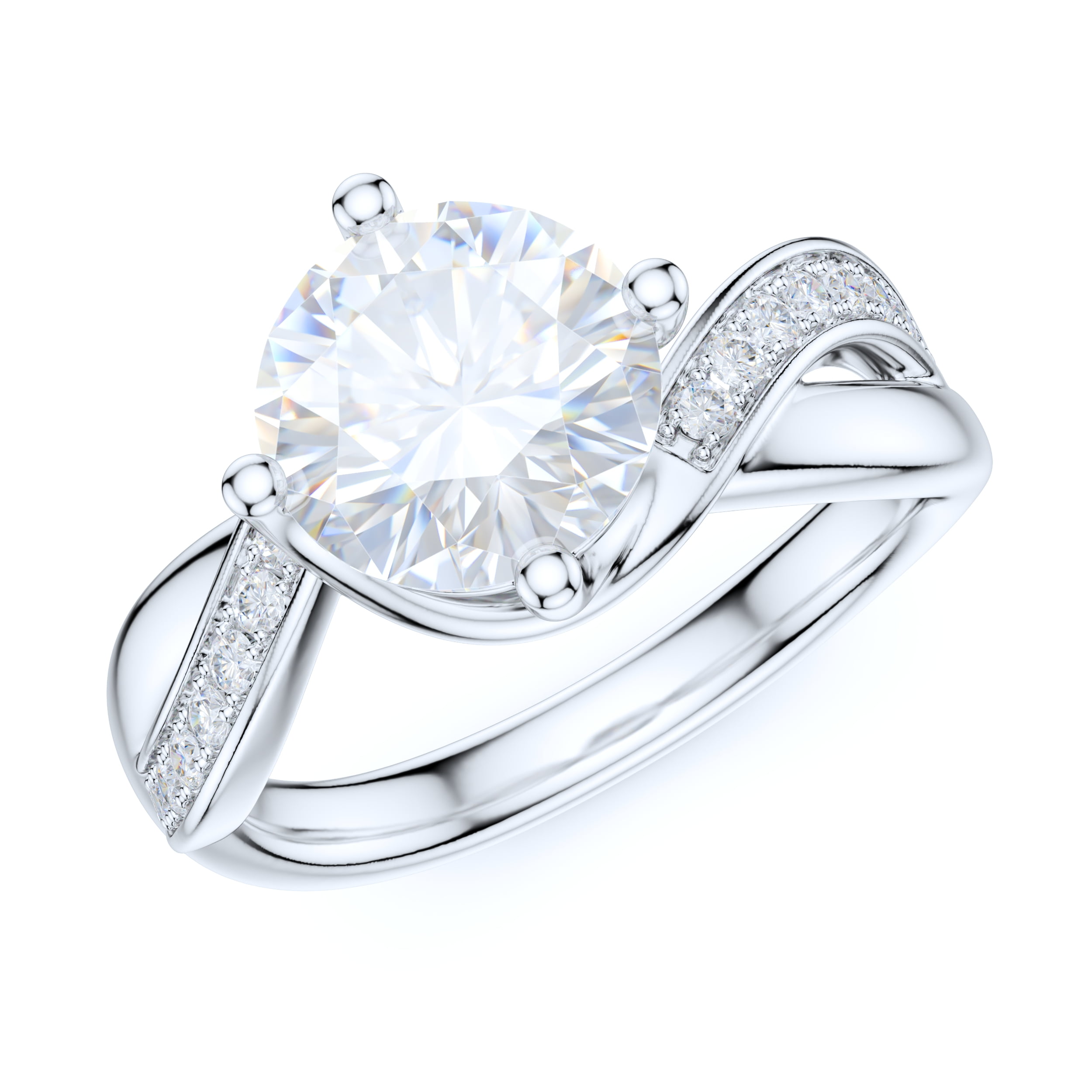 Sterling Silver Fancy Intersecting Infinity 2CT Simulated Round ...