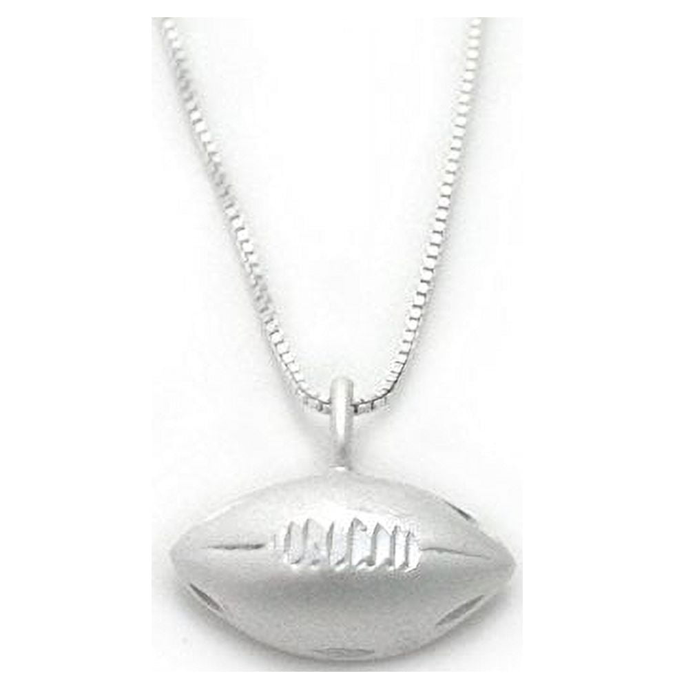Sterling Silver Football Charm on Chain Necklace - Walmart.com