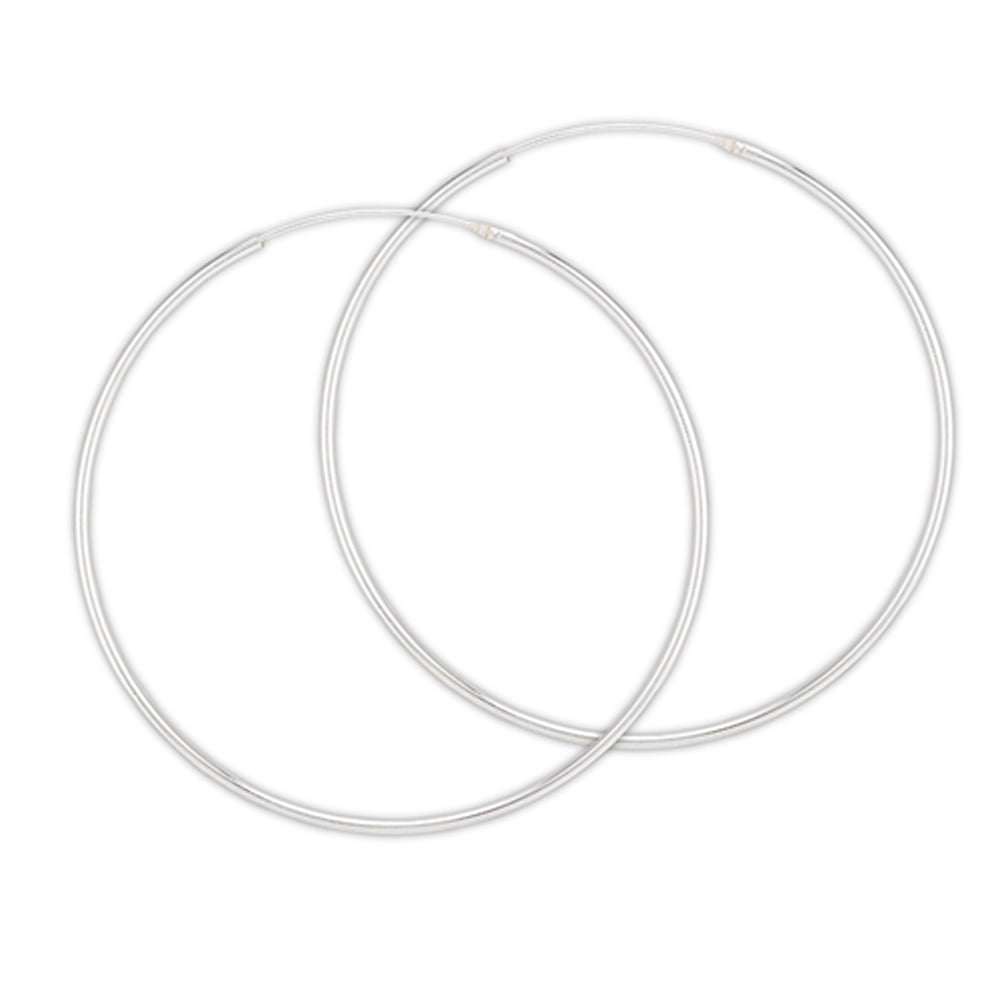 Sterling Silver Giant Continuous Hoop Earrings 925 65mm Jewelry Female ...