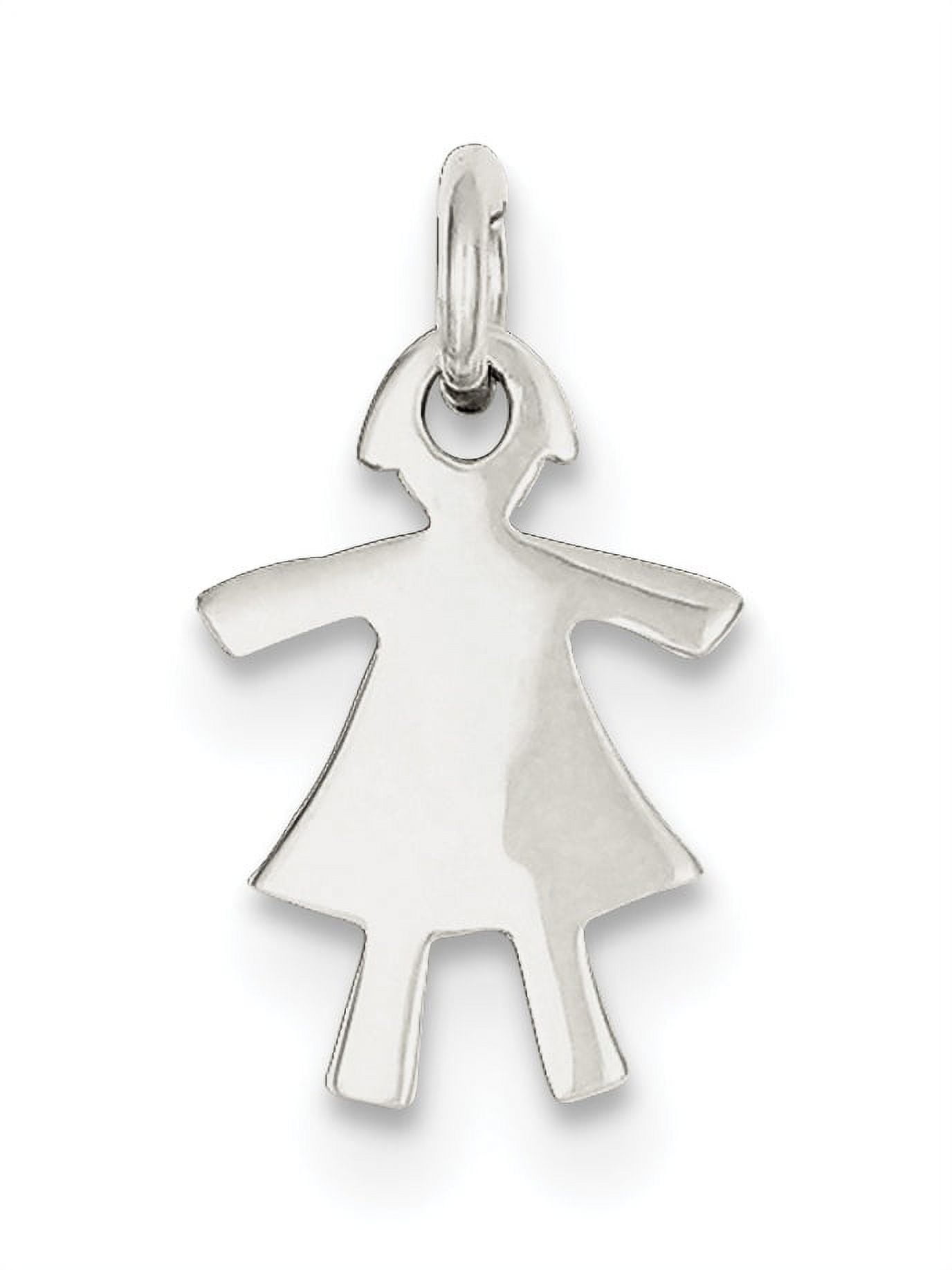 Sterling Silver Girl Charm (20 X 11) Made In Thailand qc4629 - Walmart.com