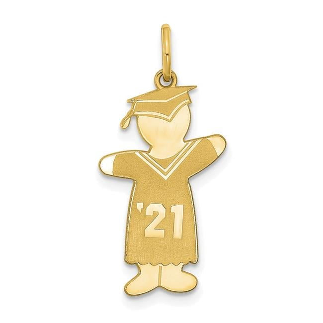 Sterling Silver Gold Plated Gold-Plated Class of 2021 Boy Cuddle Charm ...