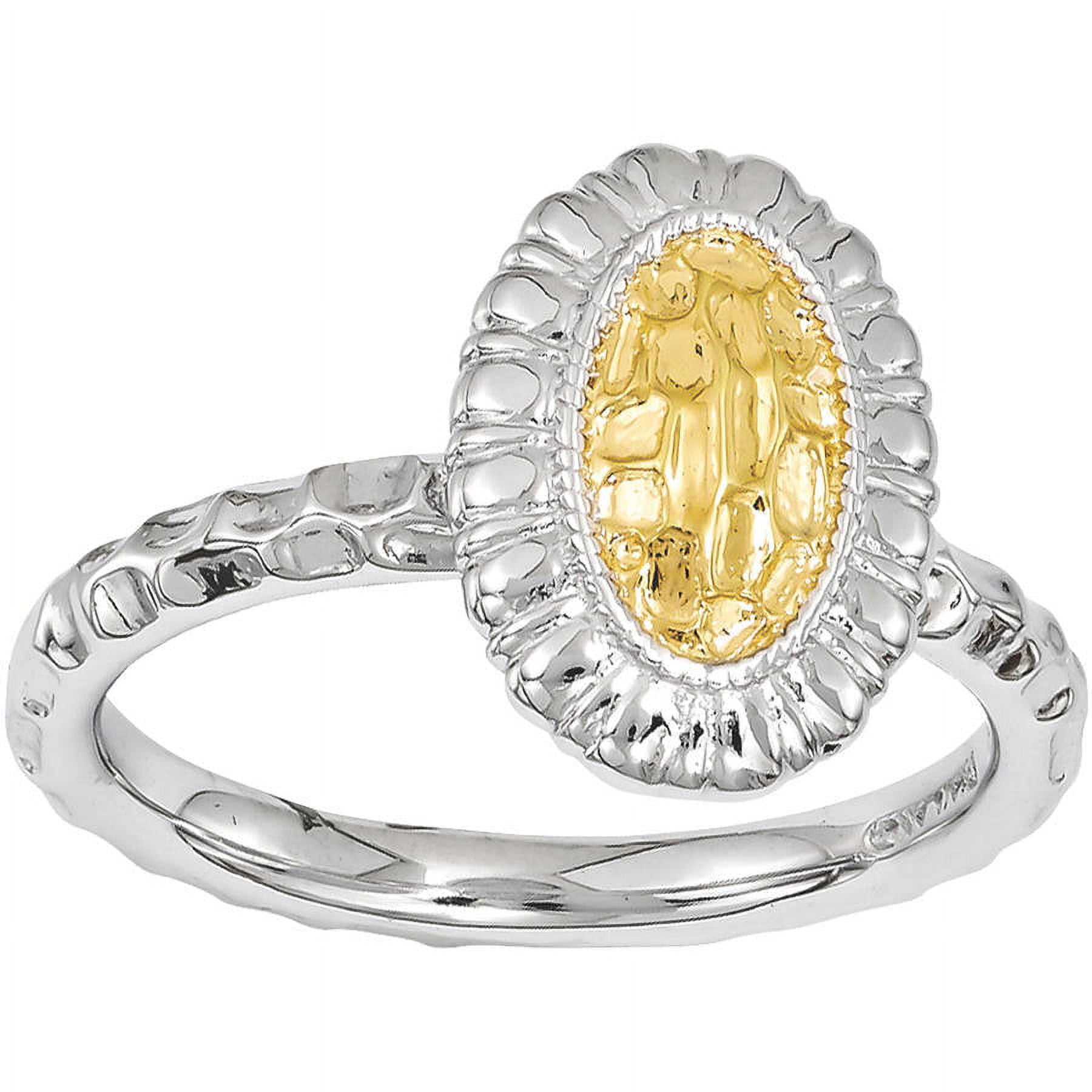 Sterling Silver Gold-Plated Oval Ring - Walmart.com