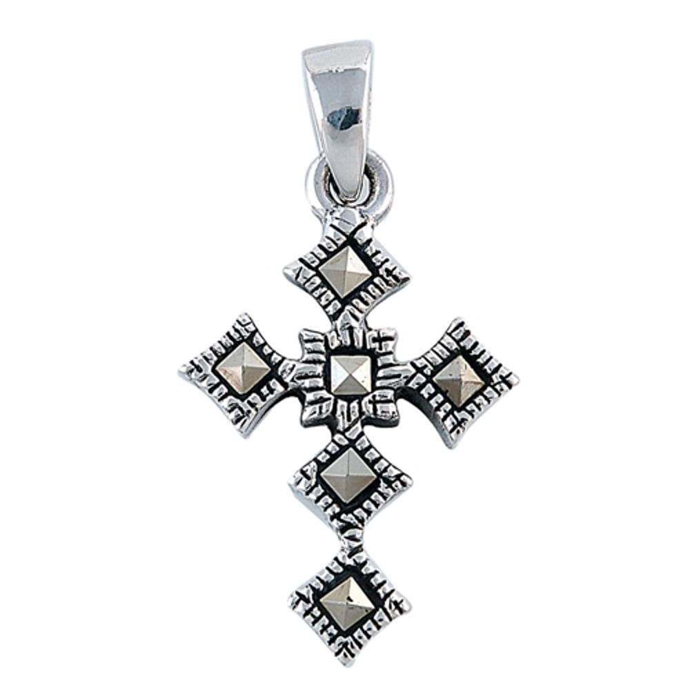 Sterling Silver Gothic Cross Pendant Vintage Marcasite Style Elegant ...
