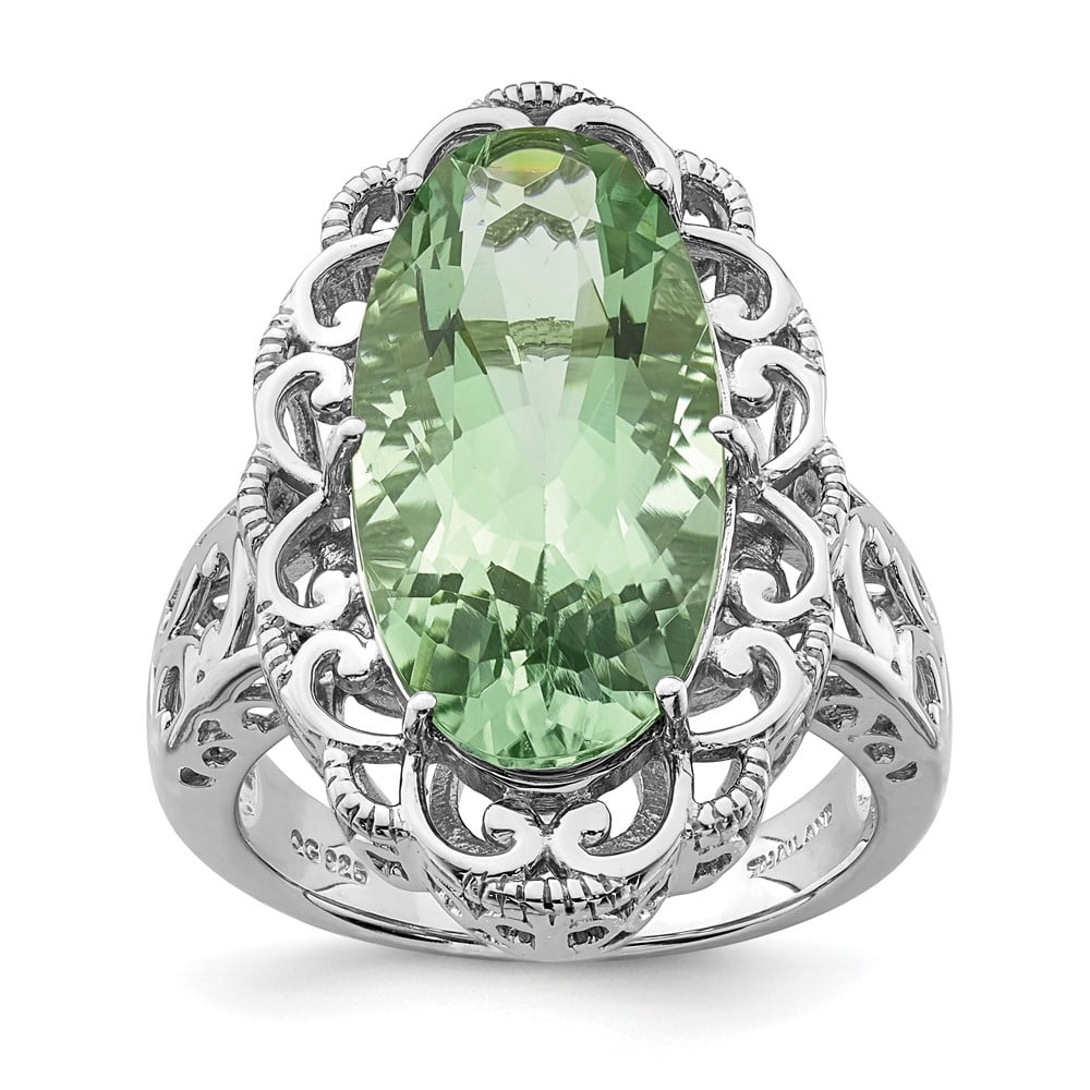 Sterling Silver Green Quartz Ring. Gem Wt- 12ct - Walmart.com