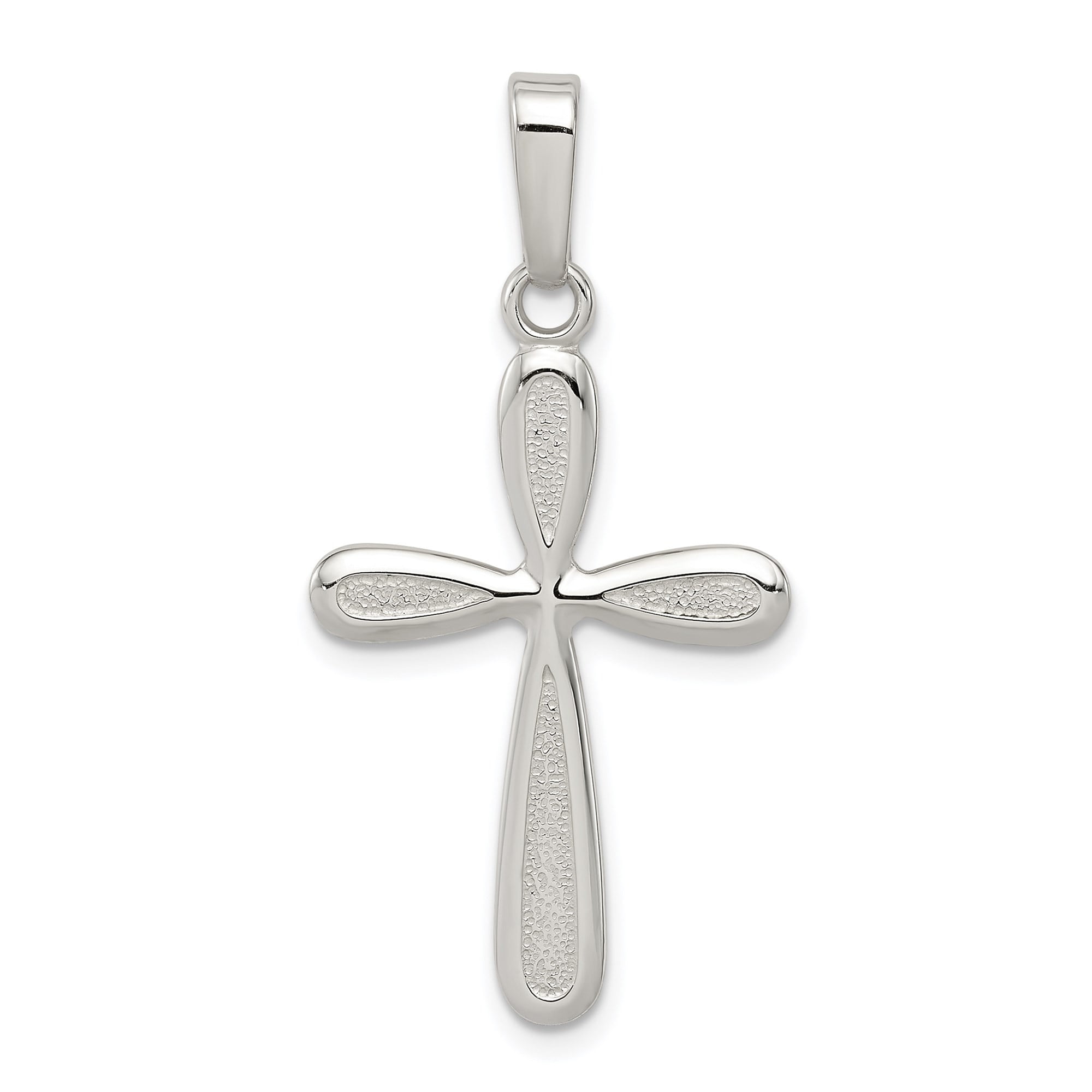 Sterling Silver Hammered Cross Pendant Necklace for Men and Women ...