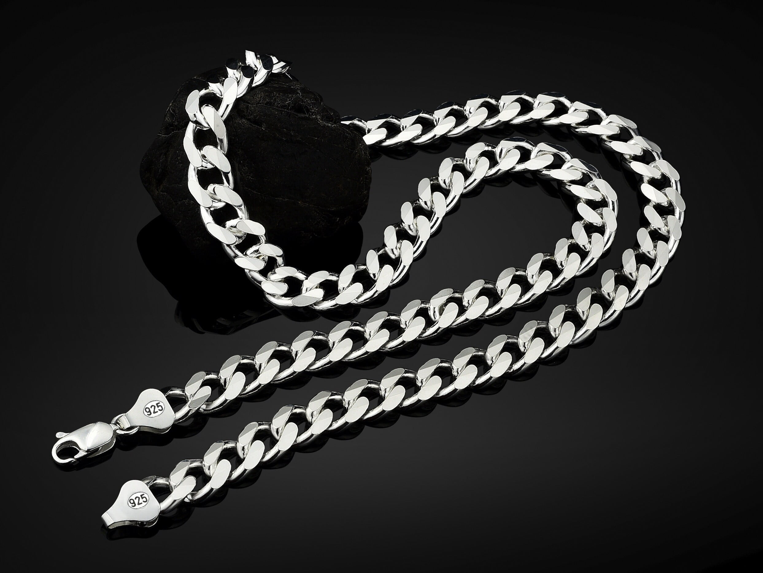 Sterling Silver Handmade 6mm Cuban Gourmet Chain Neckalce, Cuban Curb ...