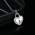 Sterling Silver Heart Lock Pendant Necklace with crystals from ...