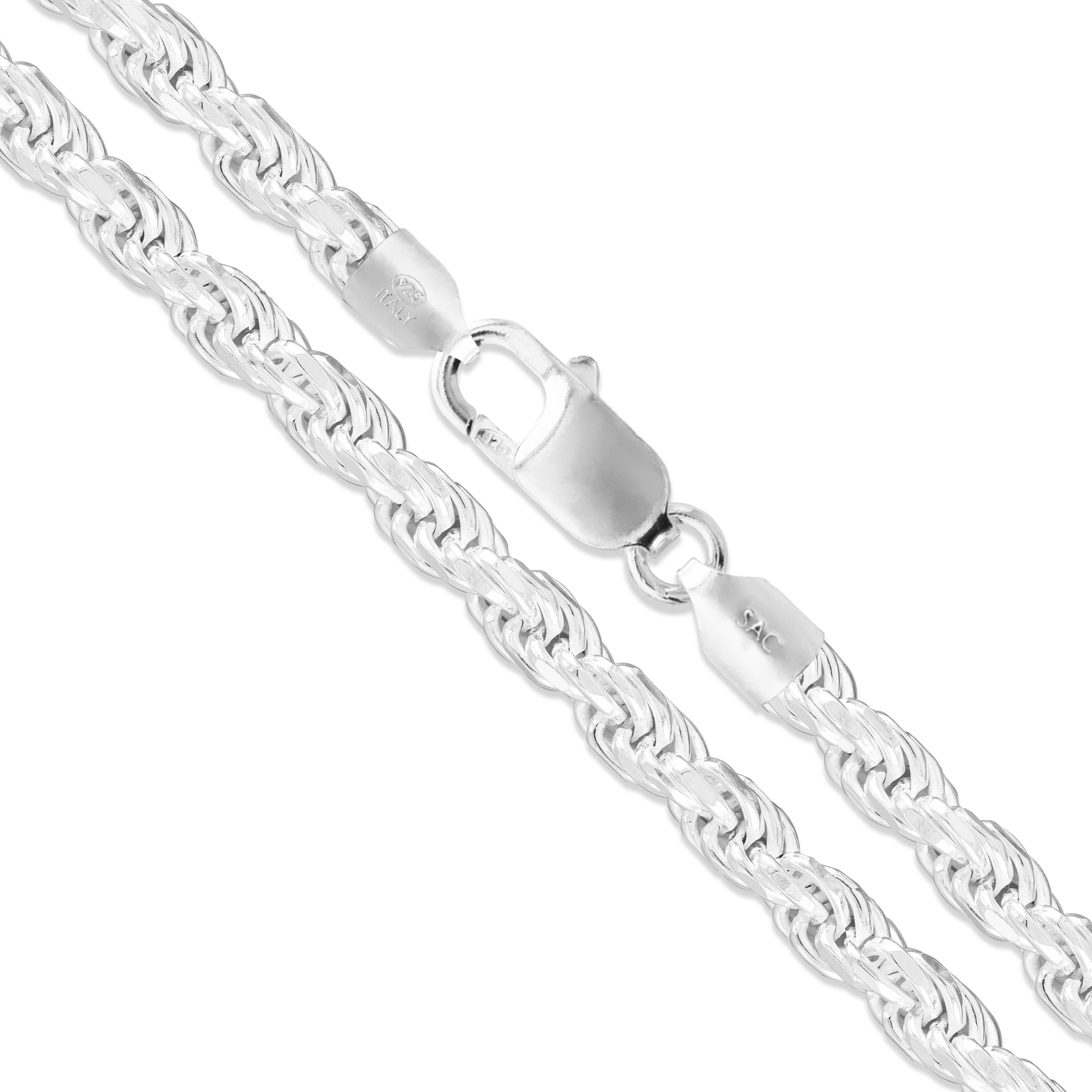 Sterling Silver Heavy Diamond Cut Rope Chain 6mm Solid 925 Italy Men s Necklace 28 Jewelry Female
