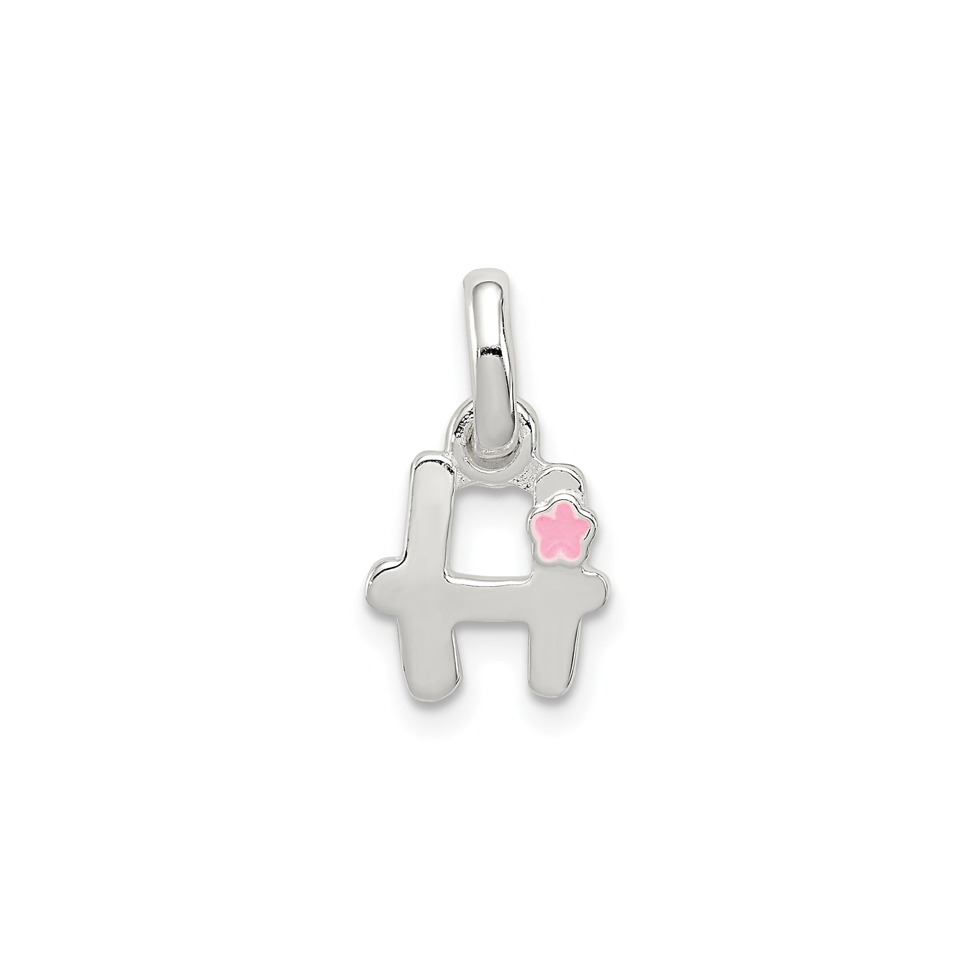 Sterling Silver Hebrew Hay Pendant with Pink Enamel Star, Dainty Jewish ...