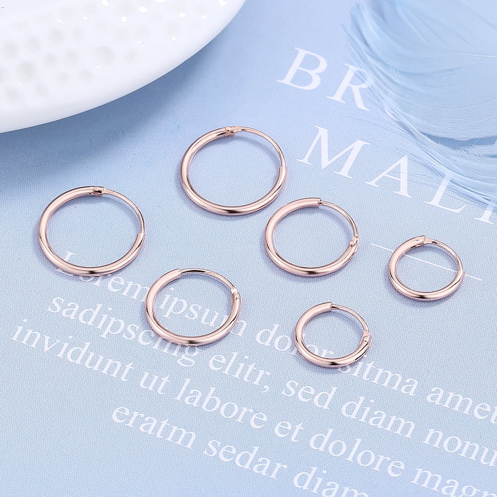 Sterling Silver Hoop Earrings Set of 3 Sizes - Walmart.com