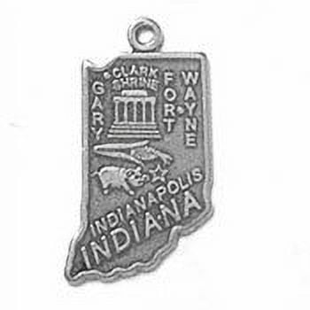 Sterling Silver Indiana State Charm with Split Ring - Walmart Business ...