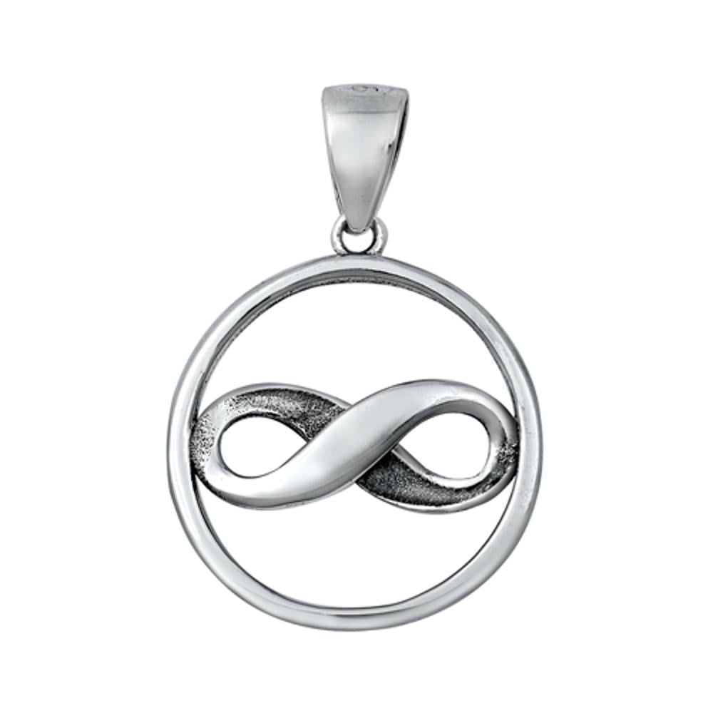 Sterling Silver Infinity Symbol Pendant Forever Endless Promise Hoop ...