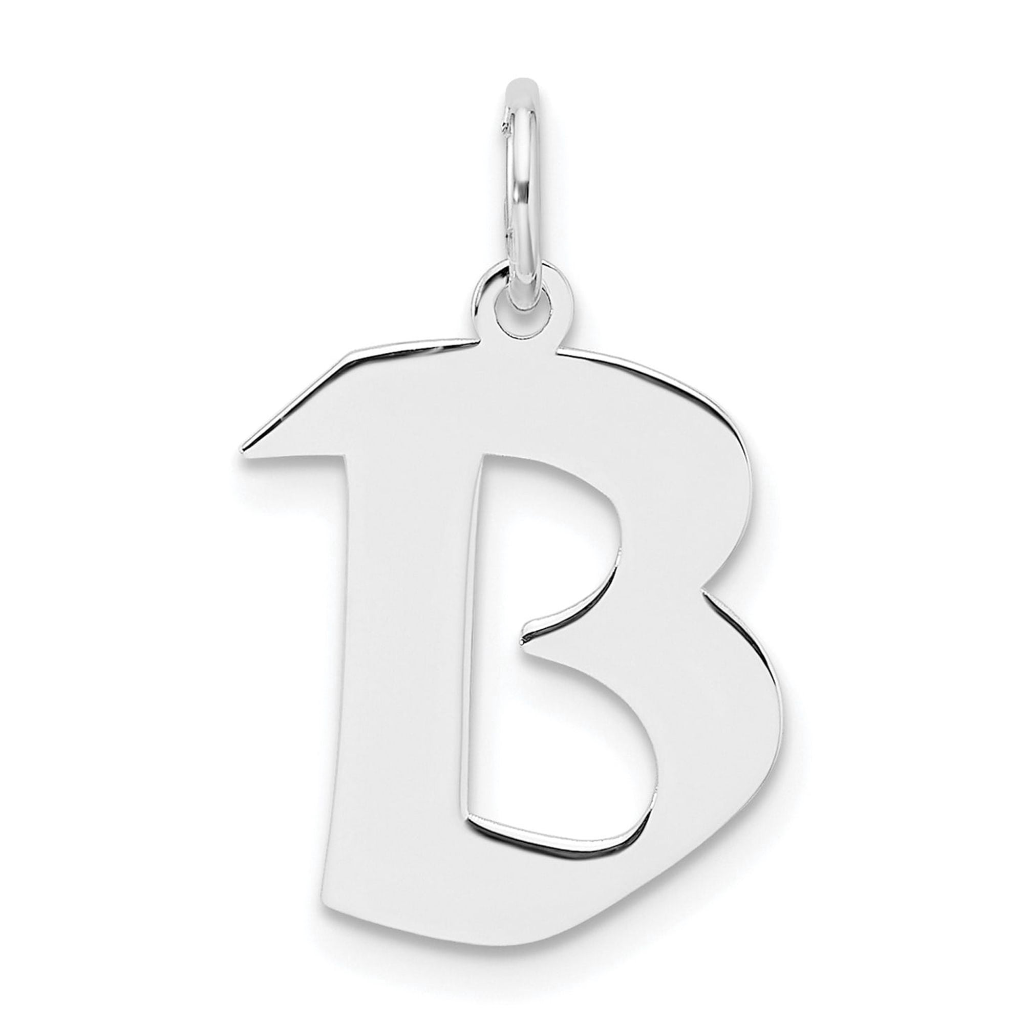Sterling Silver Initial B Pendant for Women or Unisex, Block Letter ...