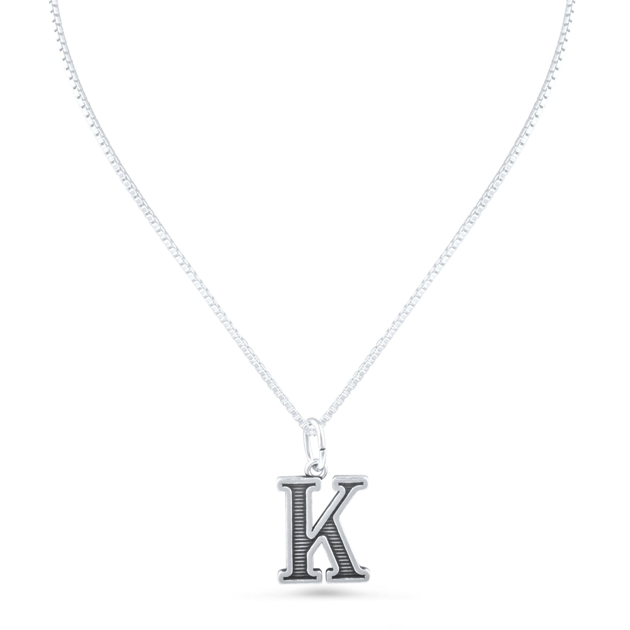 SilverCloseOut Sterling Silver Womens Dainty Initial K Pendant Necklace ...