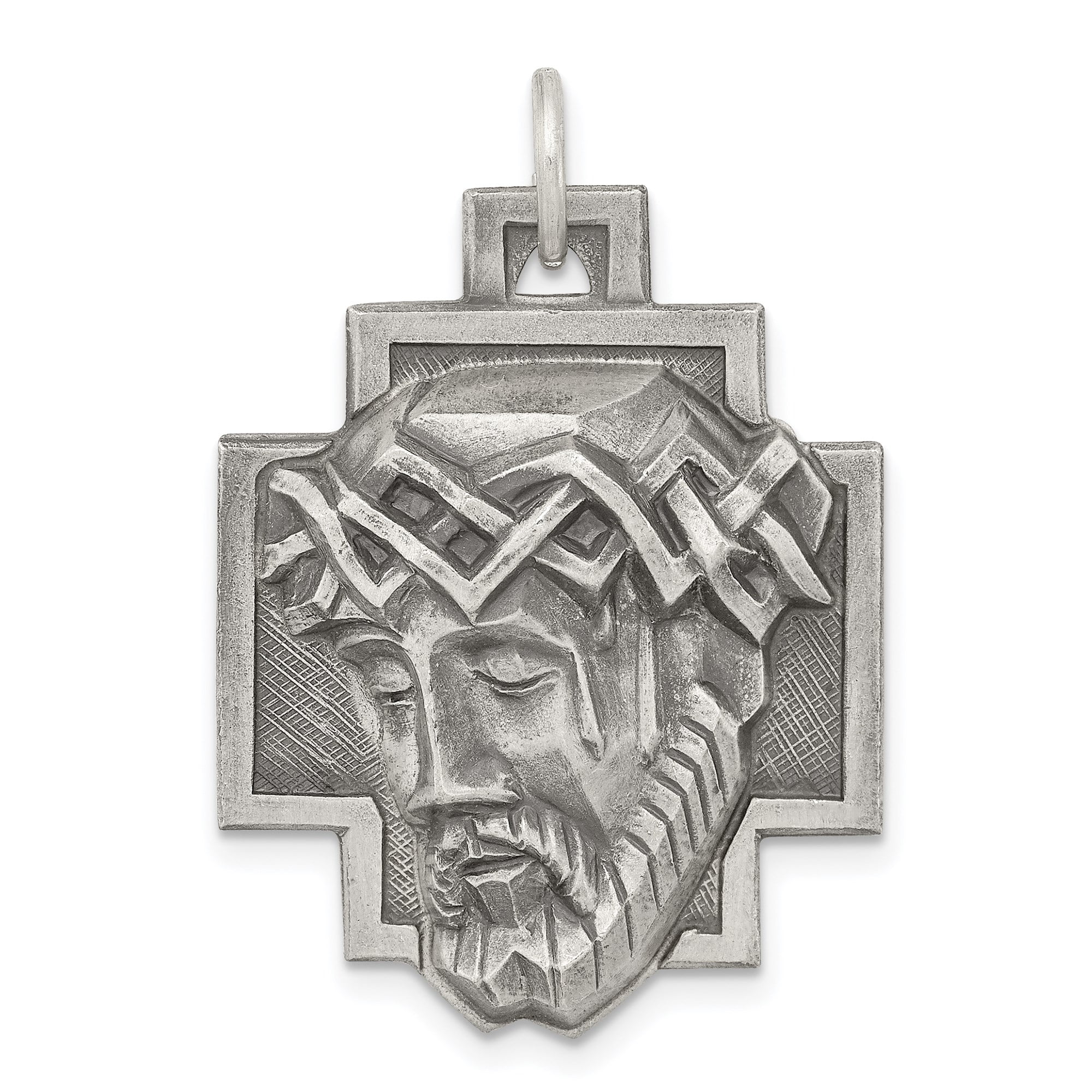 Sterling Silver Jesus Cross Pendant Necklace for Men and Unisex ...
