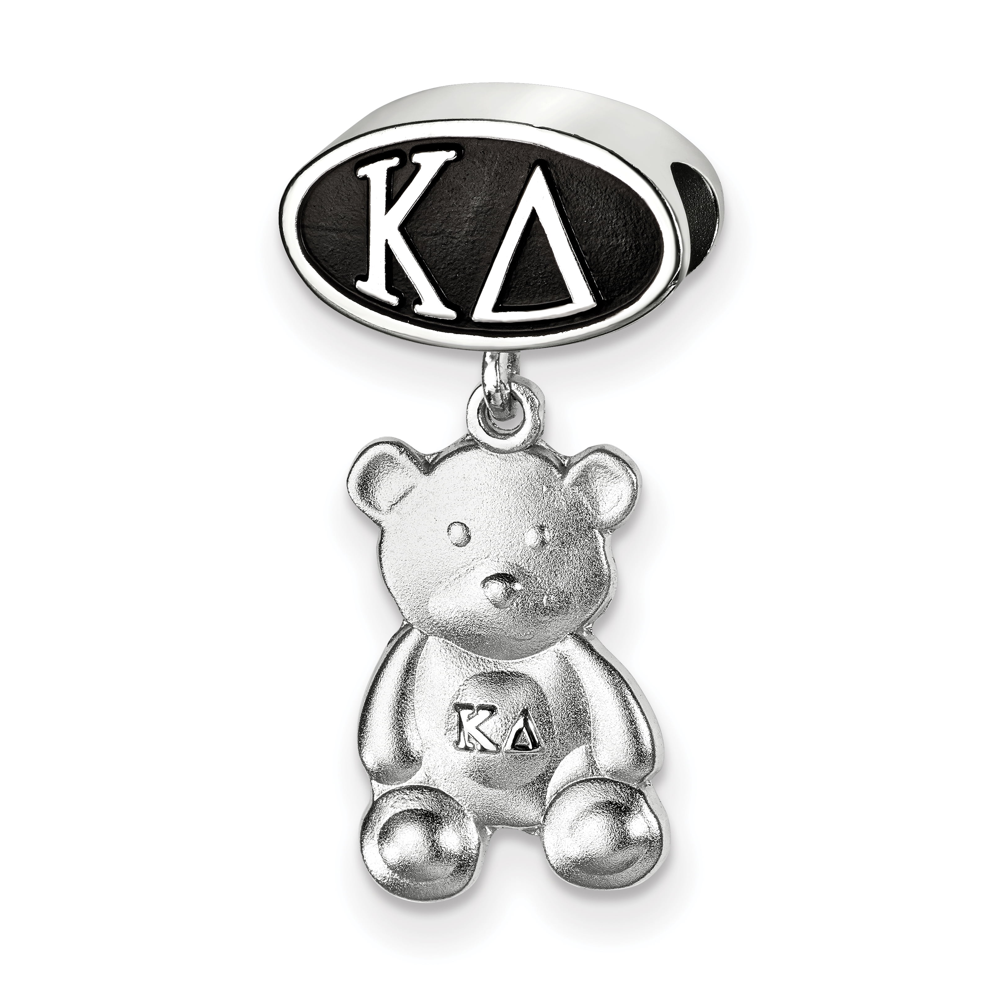 Sterling Silver Kappa Delta With Teddy Bear Dangle Bead Charm - Walmart.com