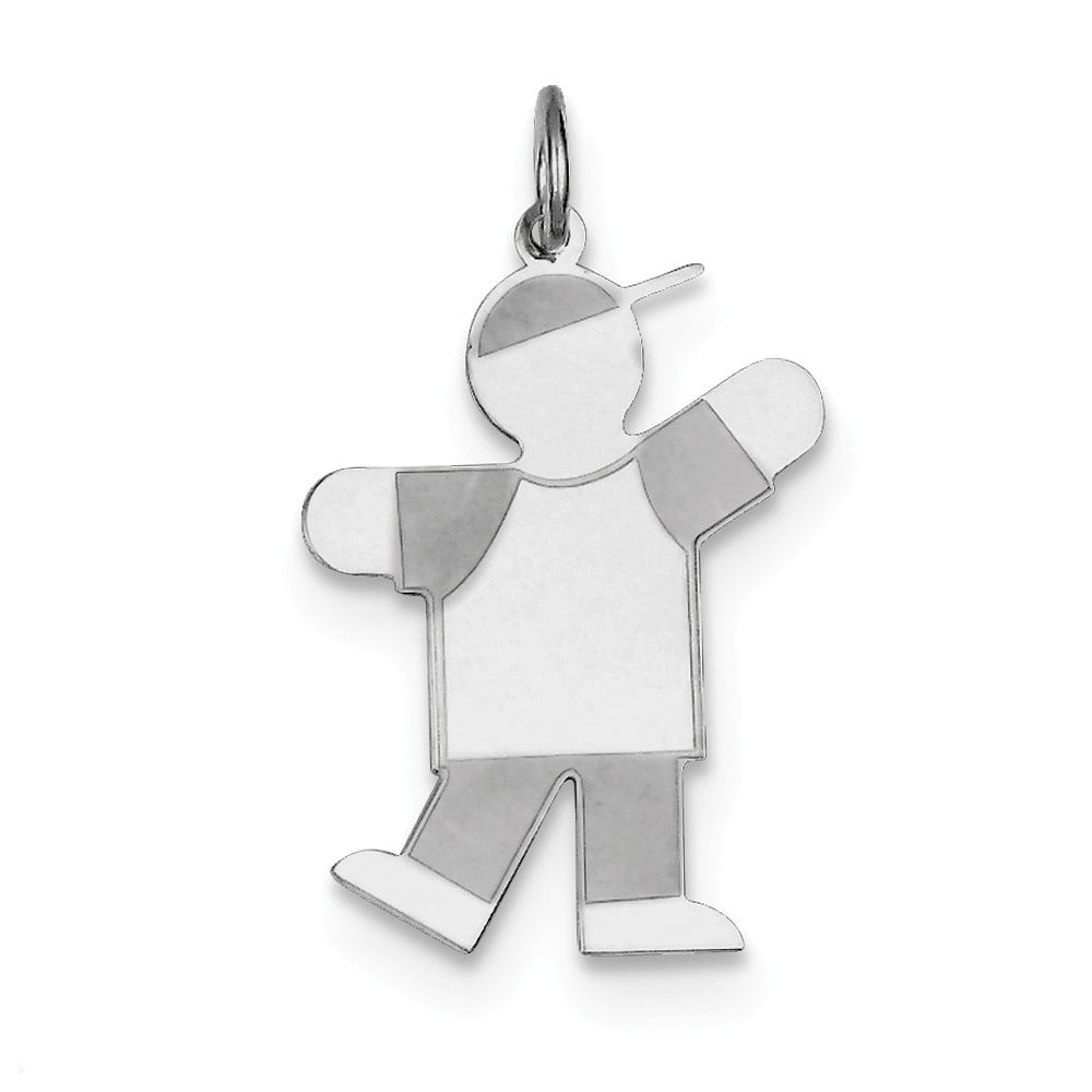 Sterling Silver Kid Charm - 1.0 Grams - Measures 30x20mm Wide - Walmart.com