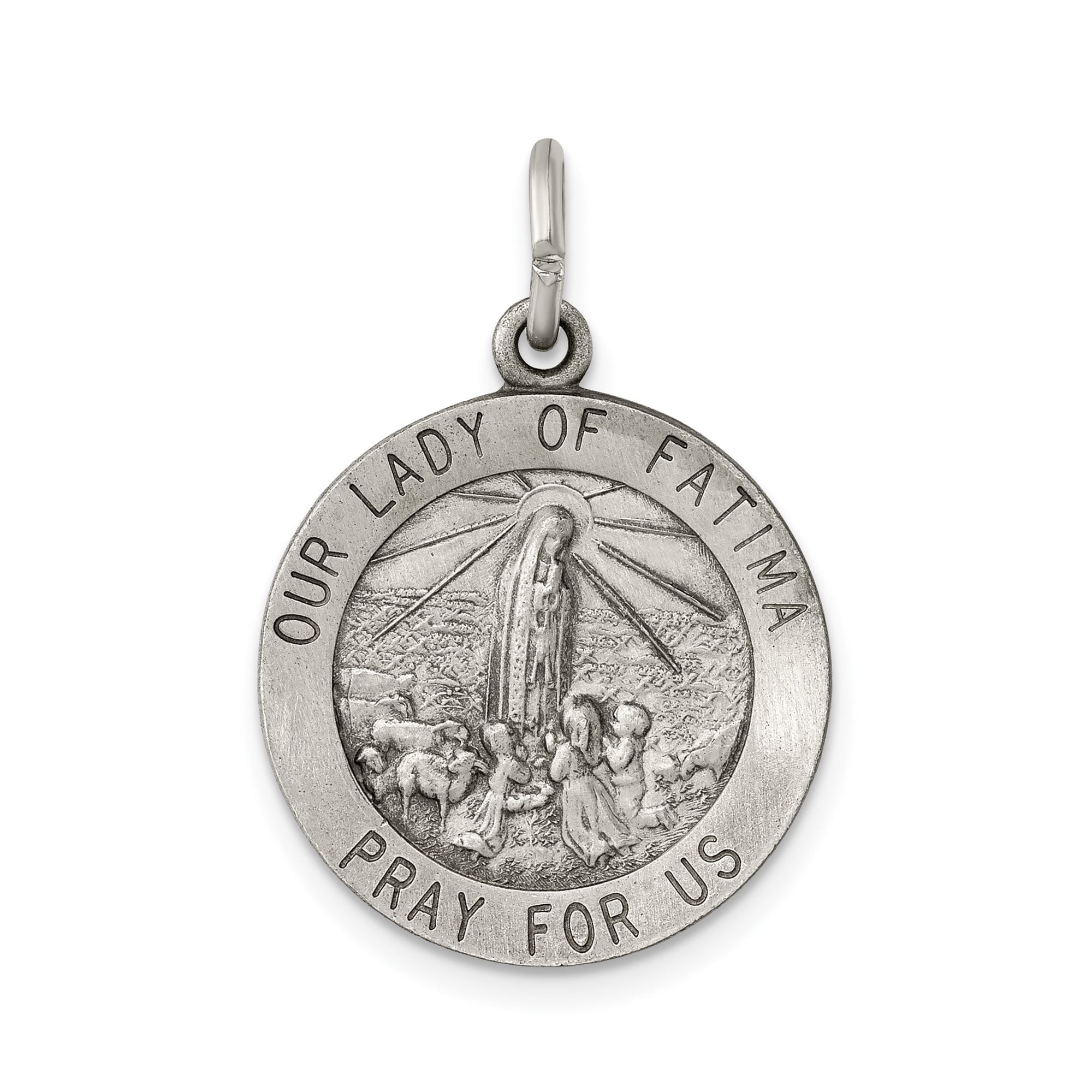 Sterling Silver Our Lady of Fatima Pendant Necklace for Women, Catholic ...