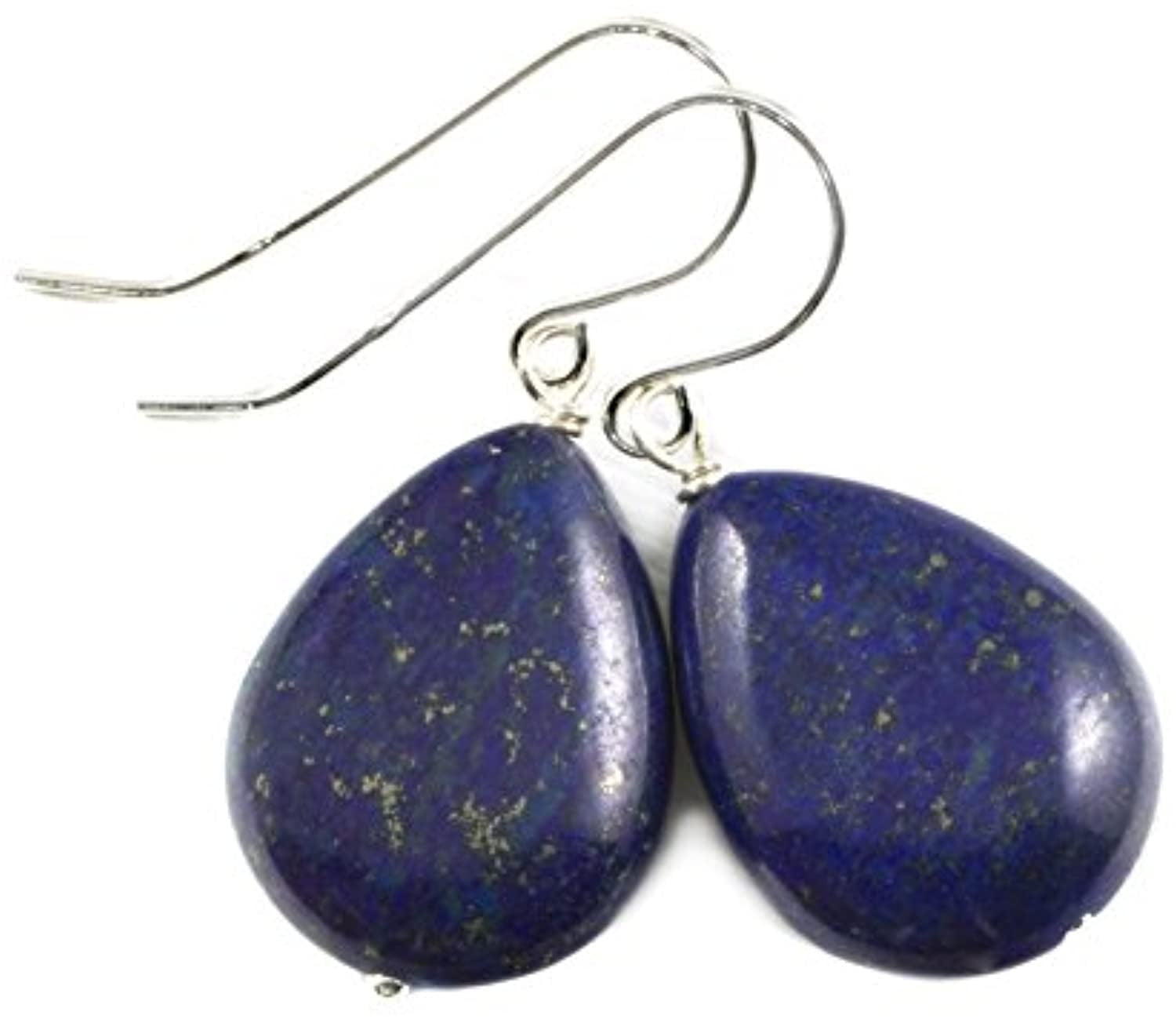 Sterling Silver Lapis Lazuli Earrings Blue Smooth Puffed Teardrops ...