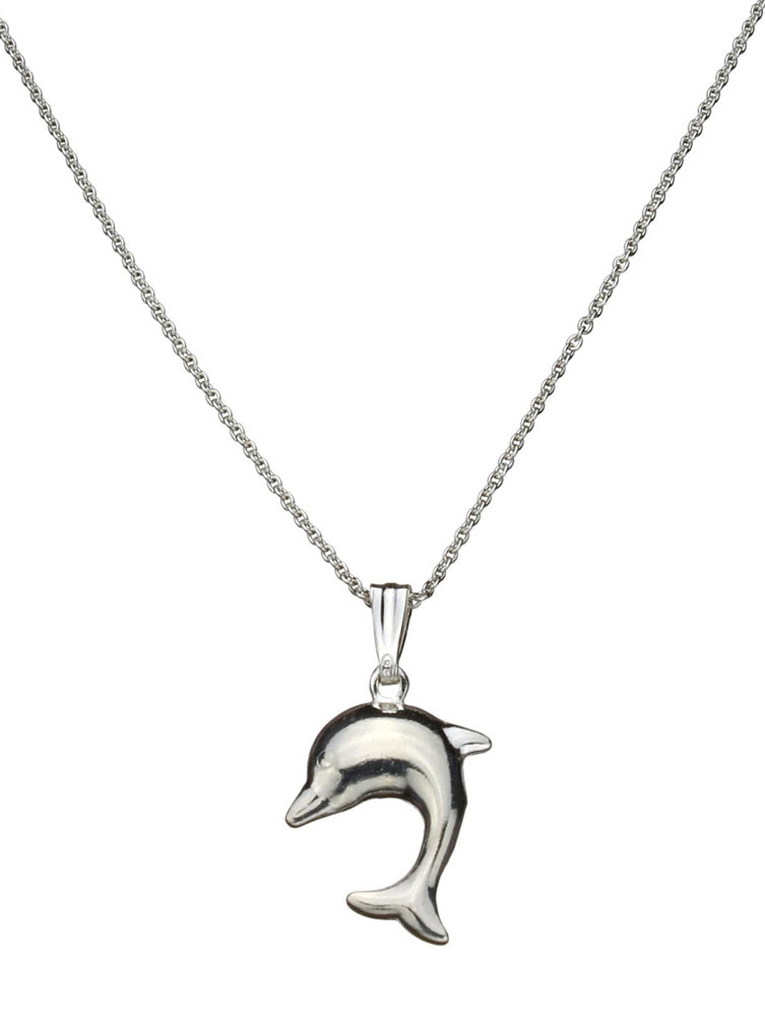 Italian Sterling Silver Large Dolphin Pendant Jewelry, Cable Chain ...
