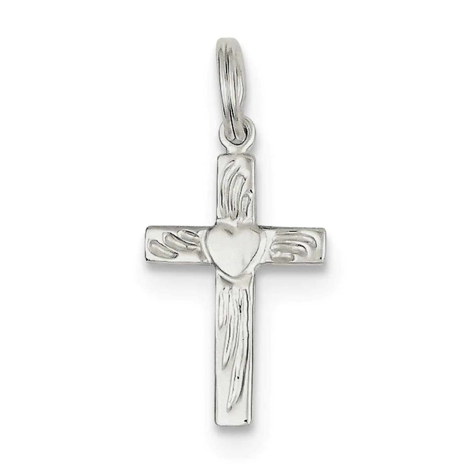 925 Sterling Silver Solid Polished Religious Faith Cross Charm 27x18mm ...