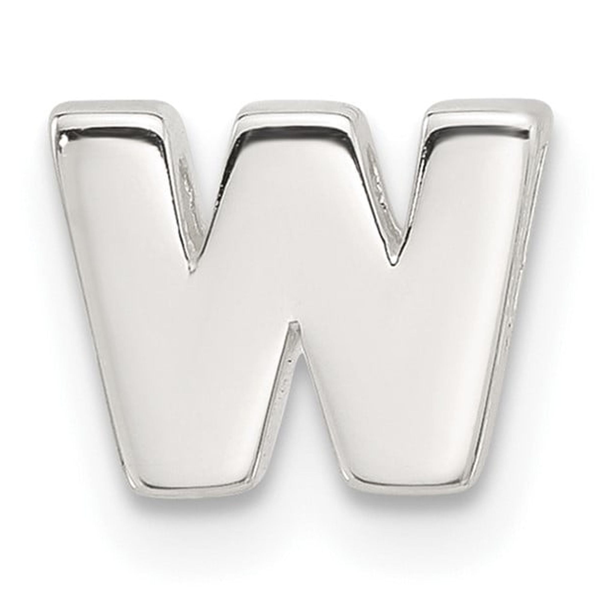 Sterling Silver Letter W Pendant Charm for Necklace or Bracelet ...