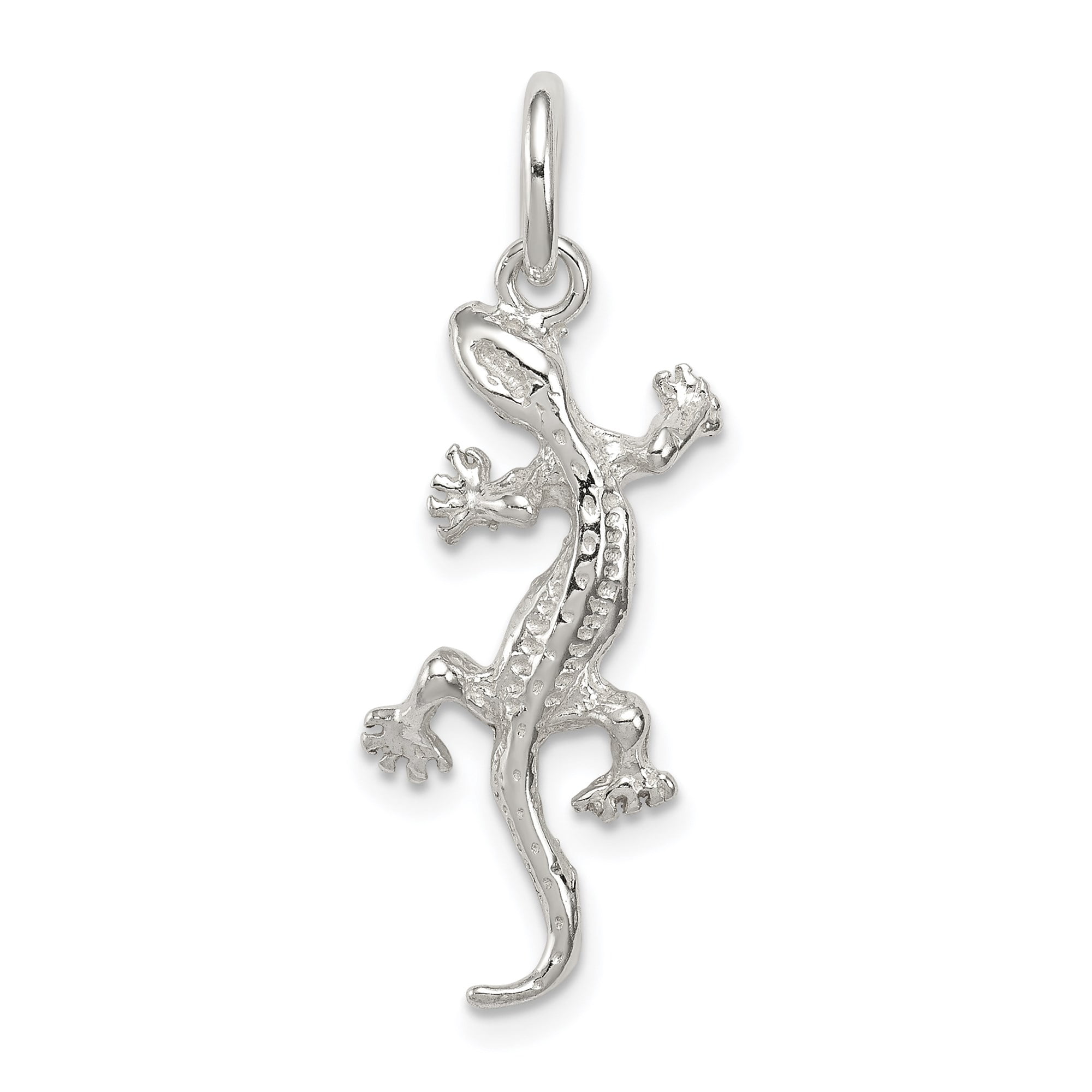 Sterling Silver Lizard Pendant Necklace with Detailed Gecko Design ...