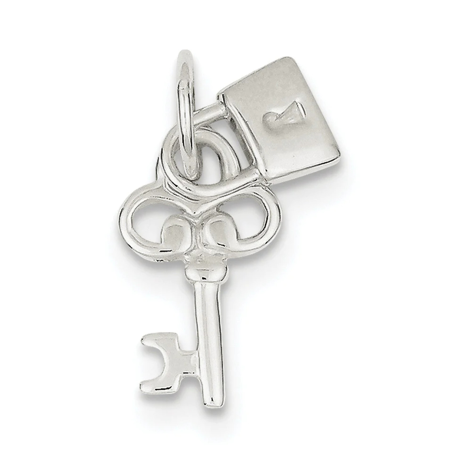 Sterling Silver Lock and Key Charm QC6195 - Walmart.com