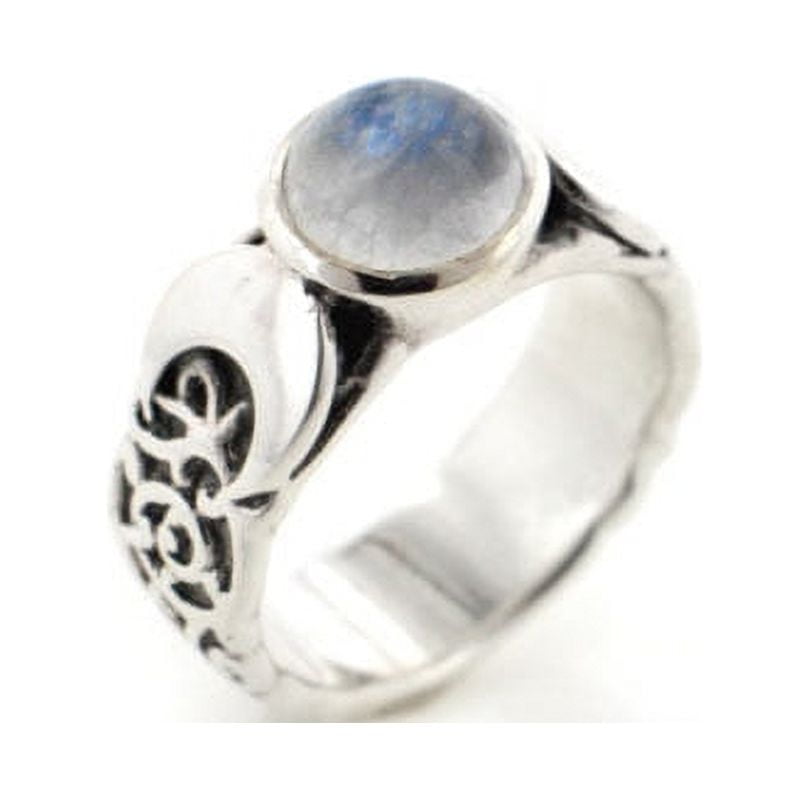 Sterling Silver Lunar Moon Phases and Rainbow Moonstone Ring - Walmart.com