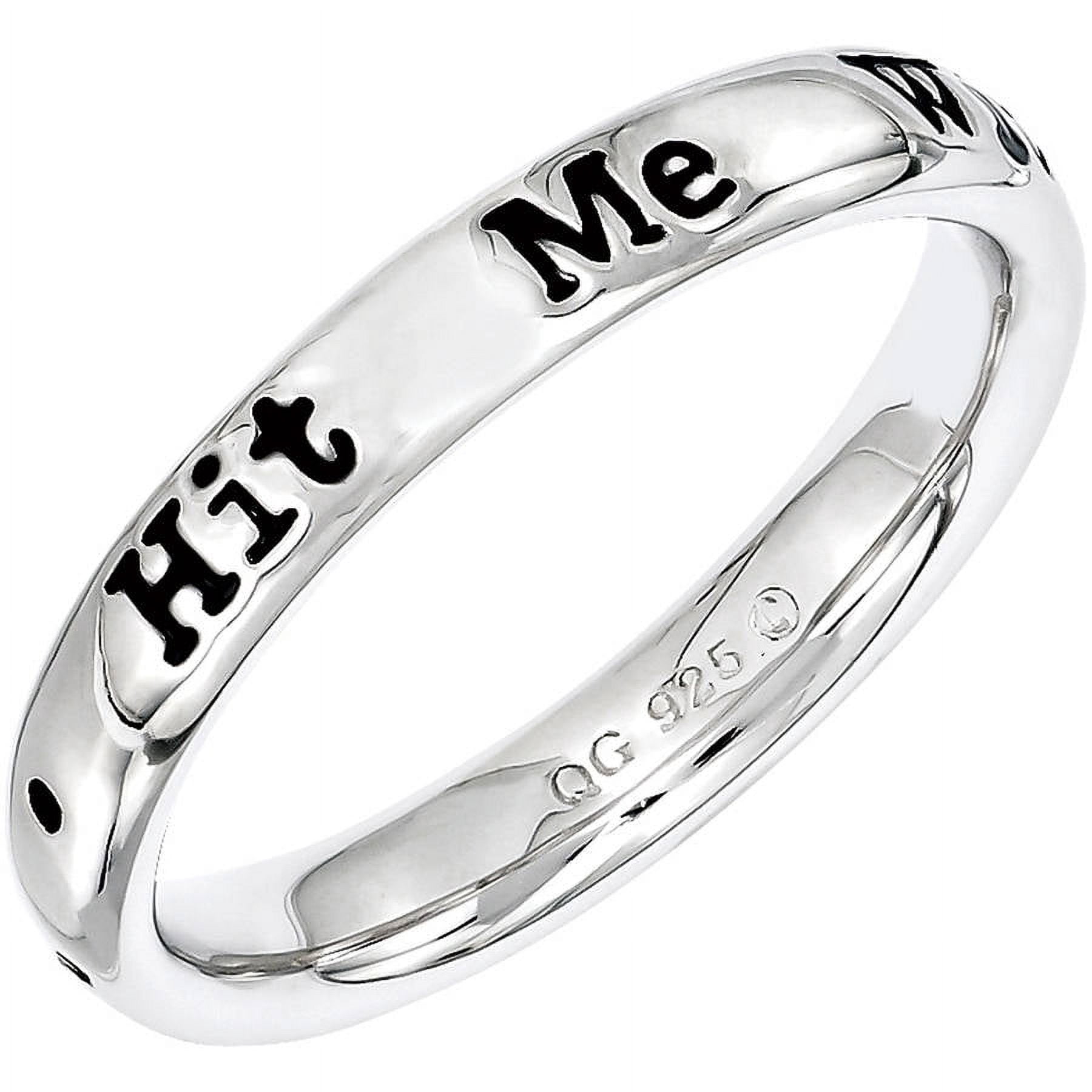 Sterling Silver Lyric Hit Me with Your Best Shot Ring - Walmart.com