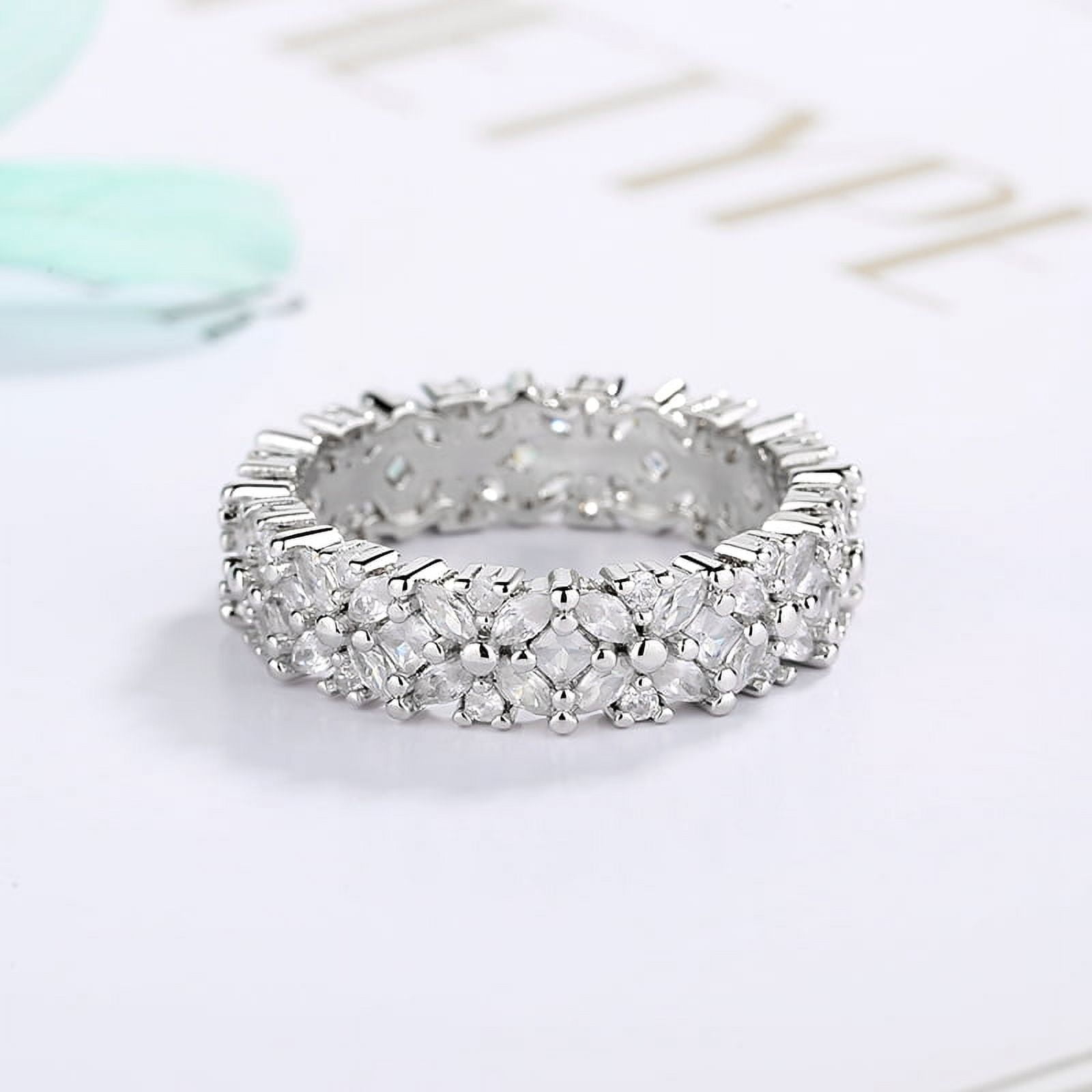 Sterling Silver Marquise-Cut Flower Ring With crystals from Swarovski ...