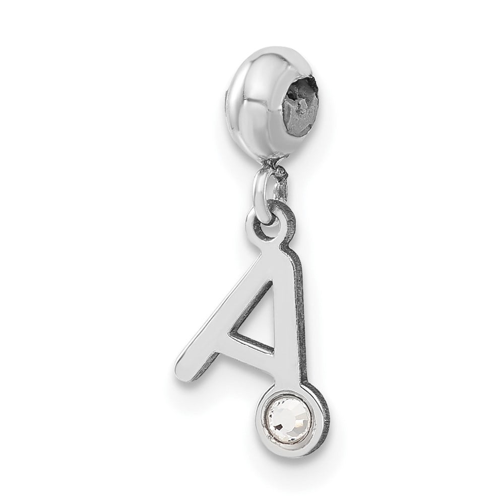 Sterling Silver MeMi Letter A w/ Swarovski Crystal Charm Pendant ...