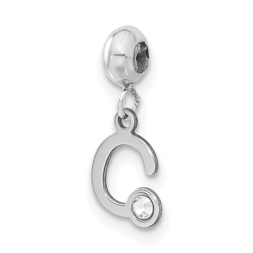 Sterling Silver MeMi Letter C w/Swarovski Crystal Charm Pendant ...