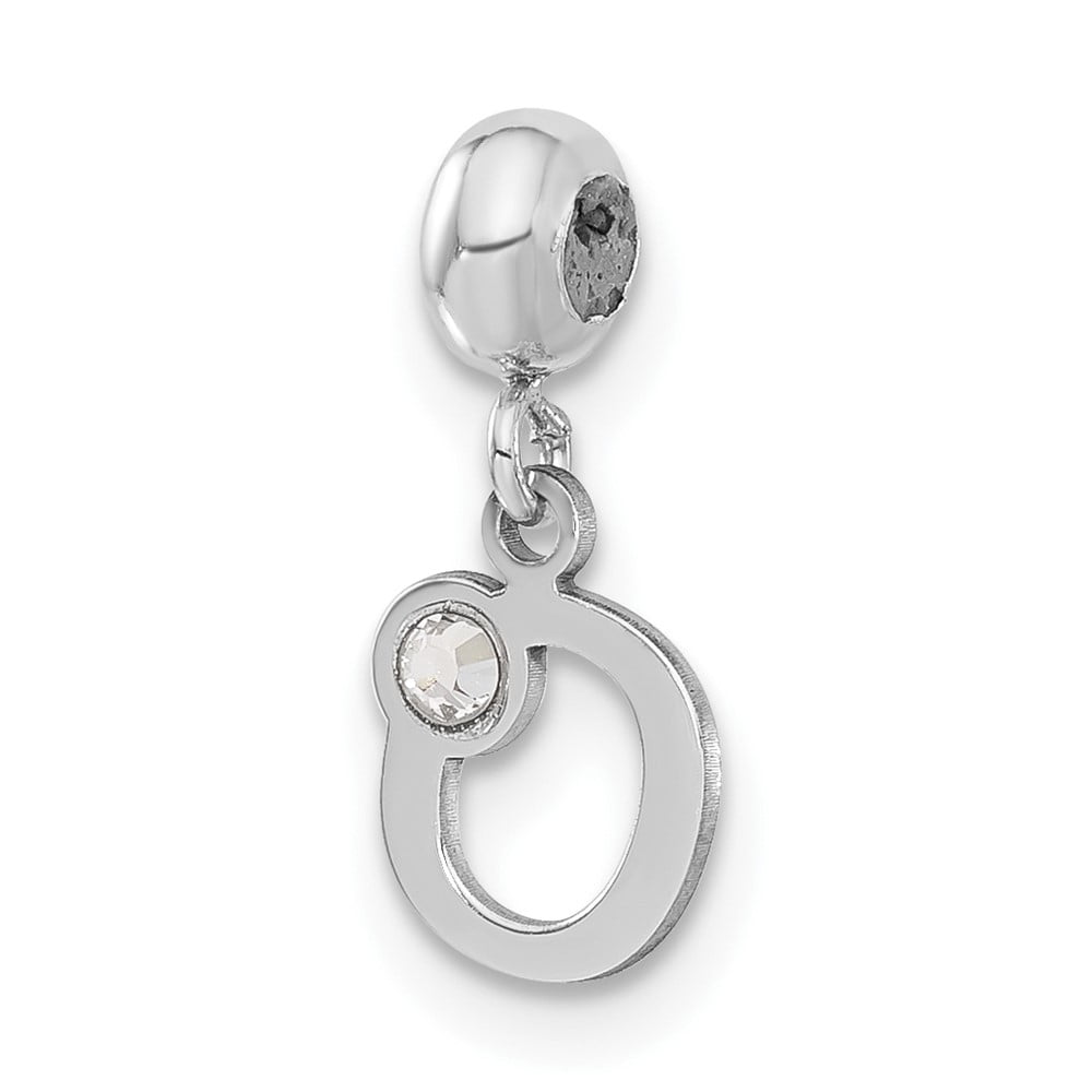 Sterling Silver MeMi Letter O w/Swarovski Crystal Charm Pendant ...