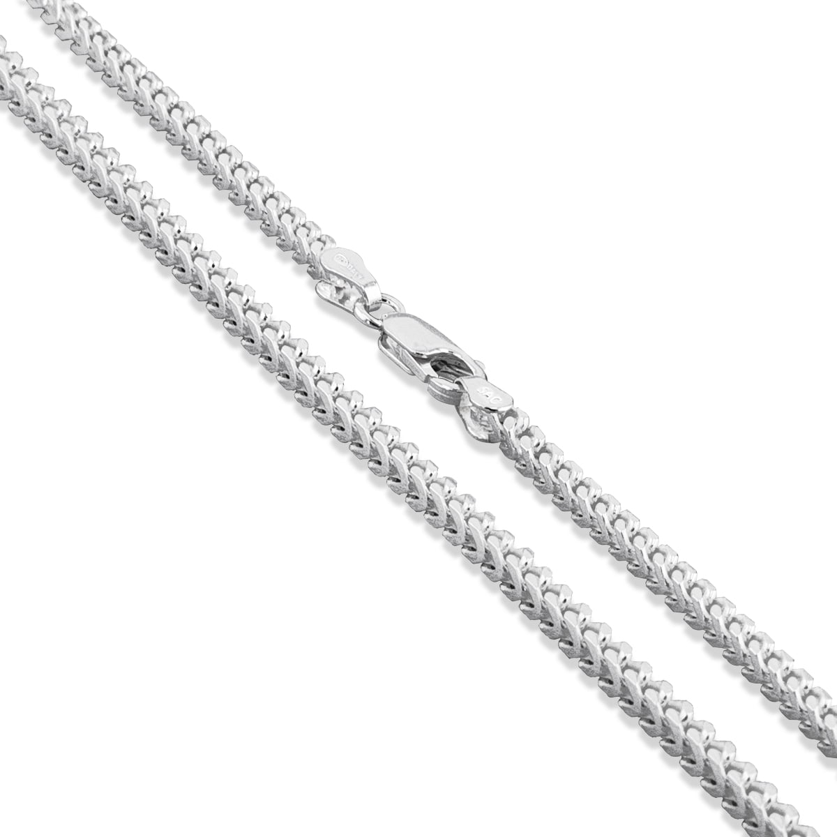 Sac Silver Sterling Silver Men's Franco Chain Necklace, 2.5mm, 26 Inch ...