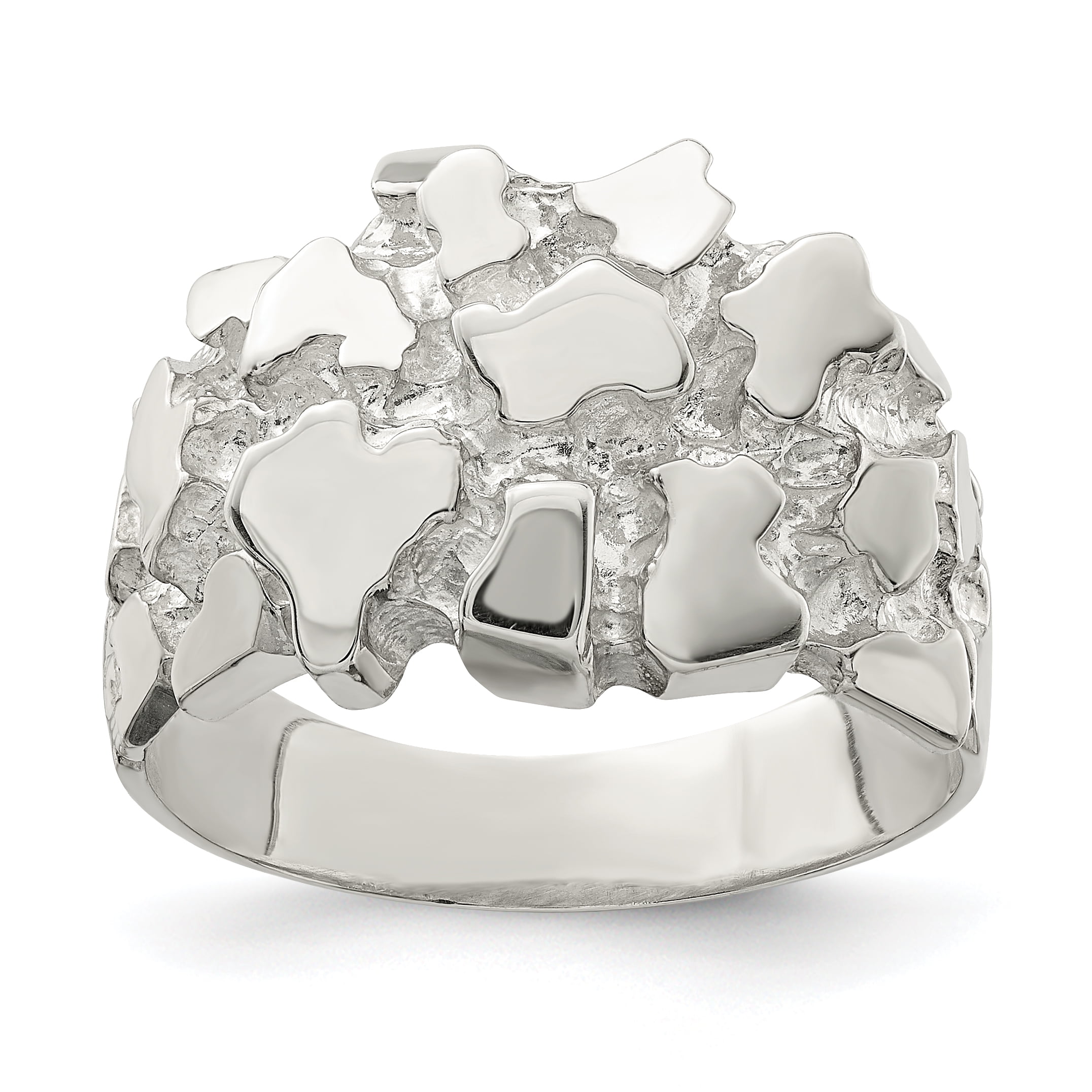 Sterling Silver Men's Nugget Ring QR4447 - Walmart.com