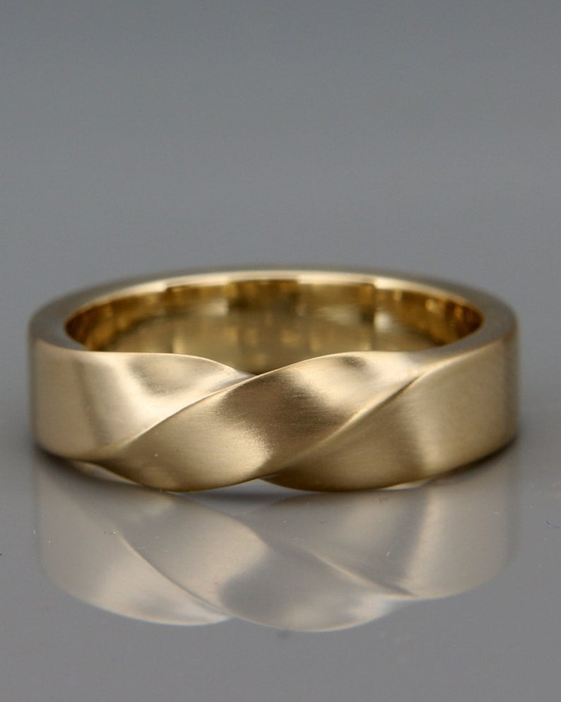 Sterling Silver Mobius Wedding Band – Solid 925 Silver Twisted Ring ...