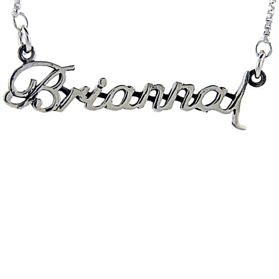 Sterling Silver Name Necklace Brianna 3/8 Inch, 17 Inches Long ...