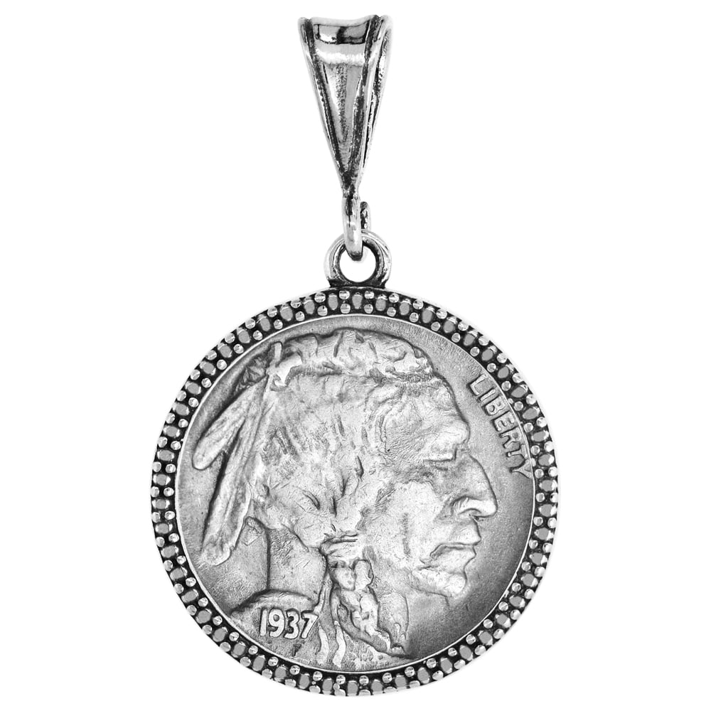 Sterling Silver Nickel Bezel 21 mm Coins Prong Back Illusion Edge 5 ...