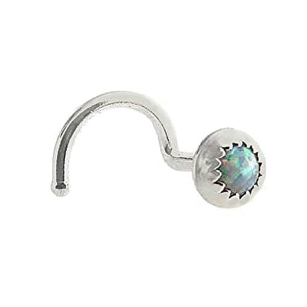 Sterling Silver Nose Screw Studs Shaped Nose Rings, 18-20 GA Nostril ...