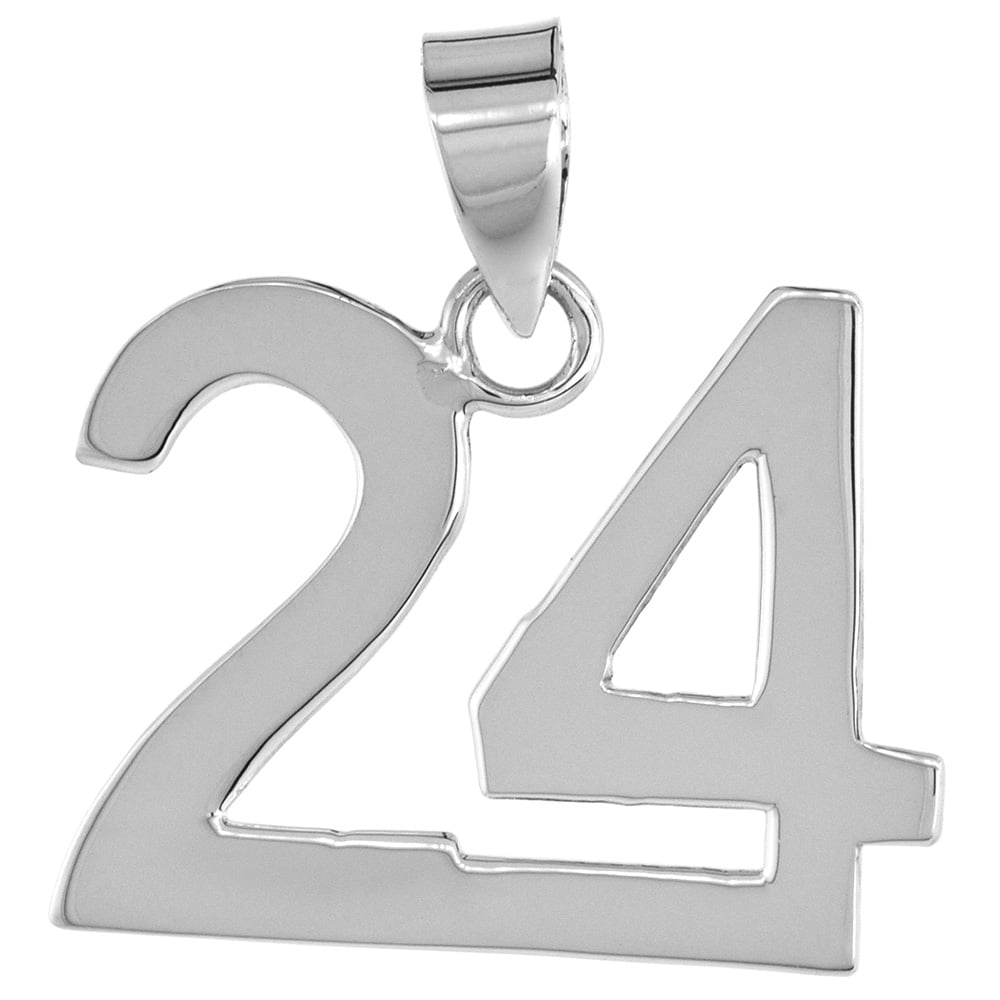 Sterling Silver Number 24 Pendant for Jersey Numbers & Recovery High ...