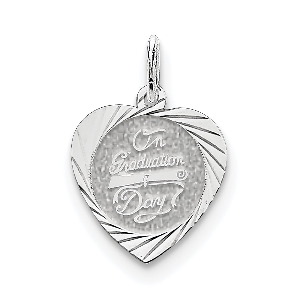 Sterling Silver On Graduation Day Heart Disc Charm - Walmart.com