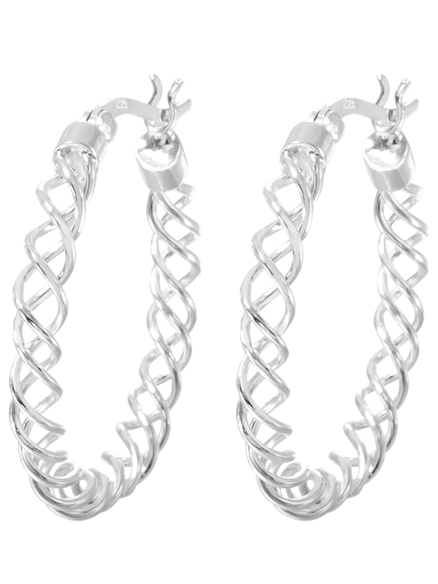 Brilliance Fine Women's Sterling Silver Open Braided Hoop Earrings ...