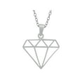 Sterling Silver Open Diamond Shape Pendant, 18" - Walmart.com