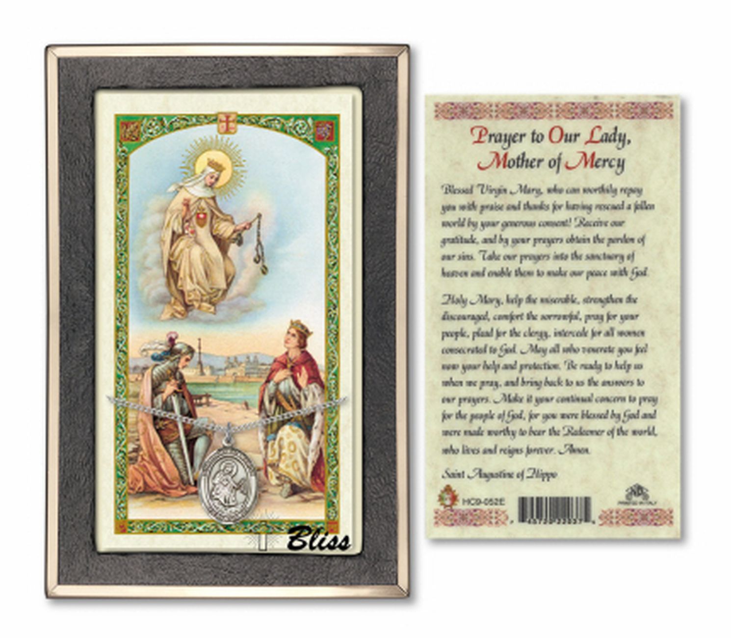Sterling Silver Our Lady of Mercy Medal on a 18 inch Lite Curb Chain ...