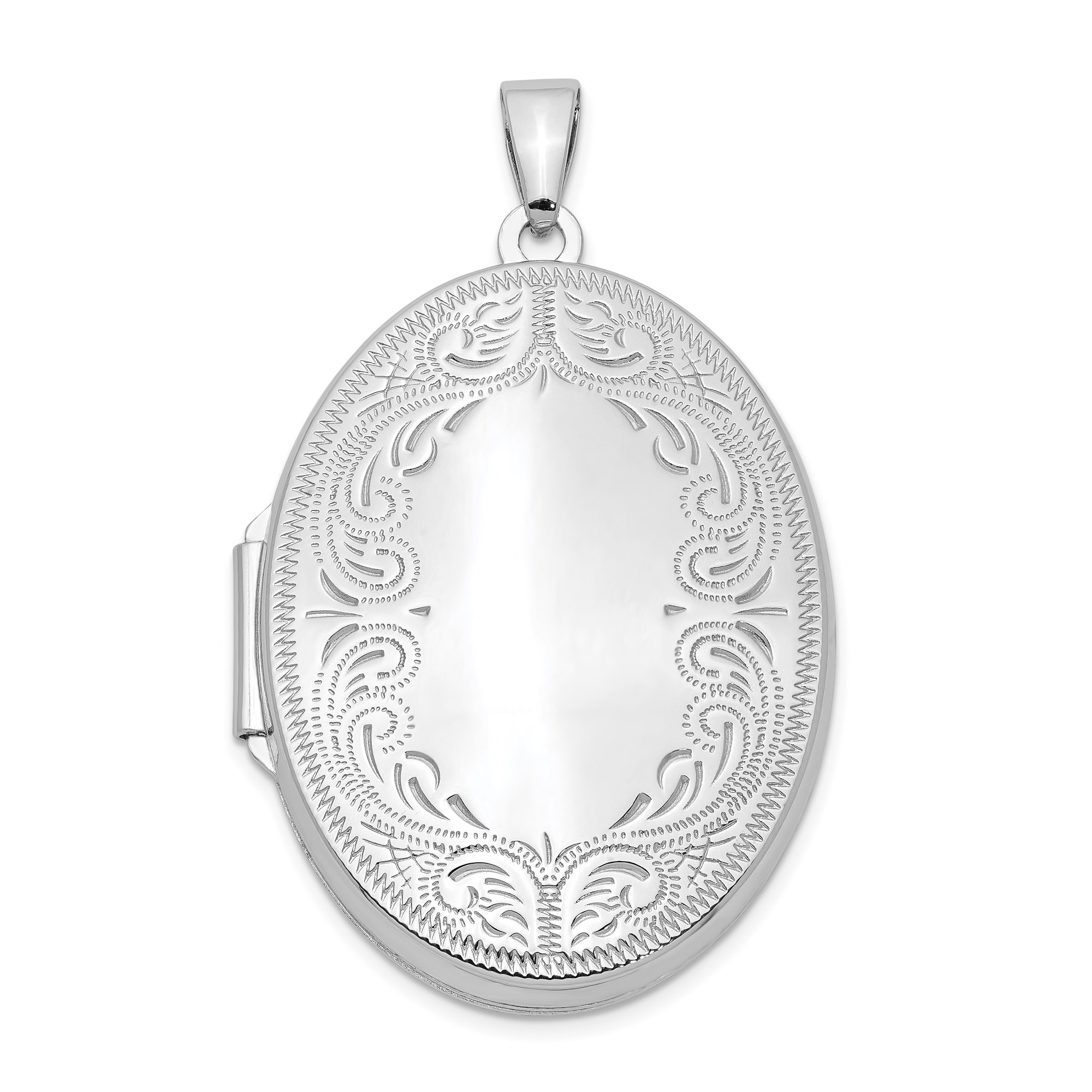 Sterling Silver Oval Locket Pendant for Women with Floral Filigree ...