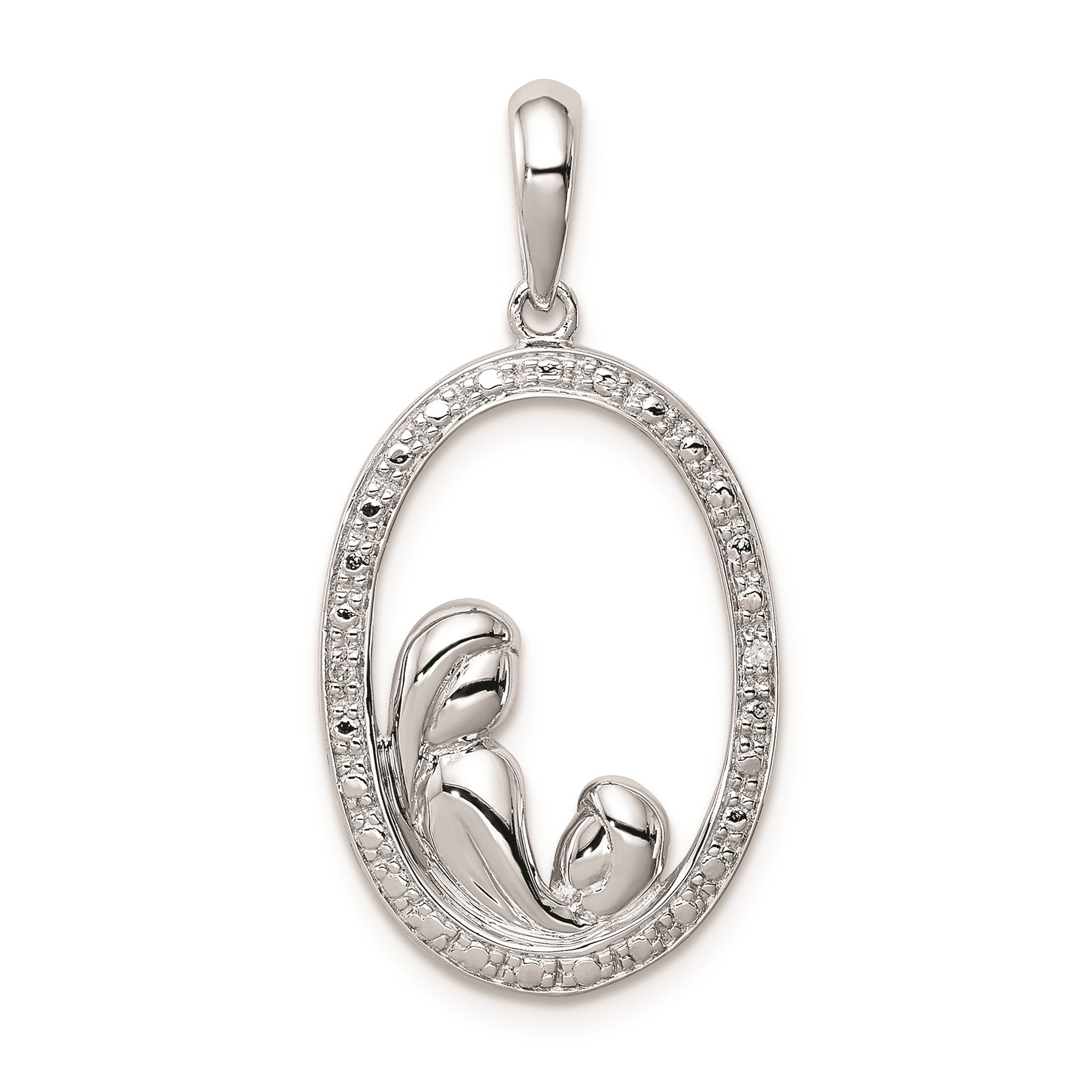 Sterling Silver Oval Mother Necklace for Women with Minimalist Maternal ...