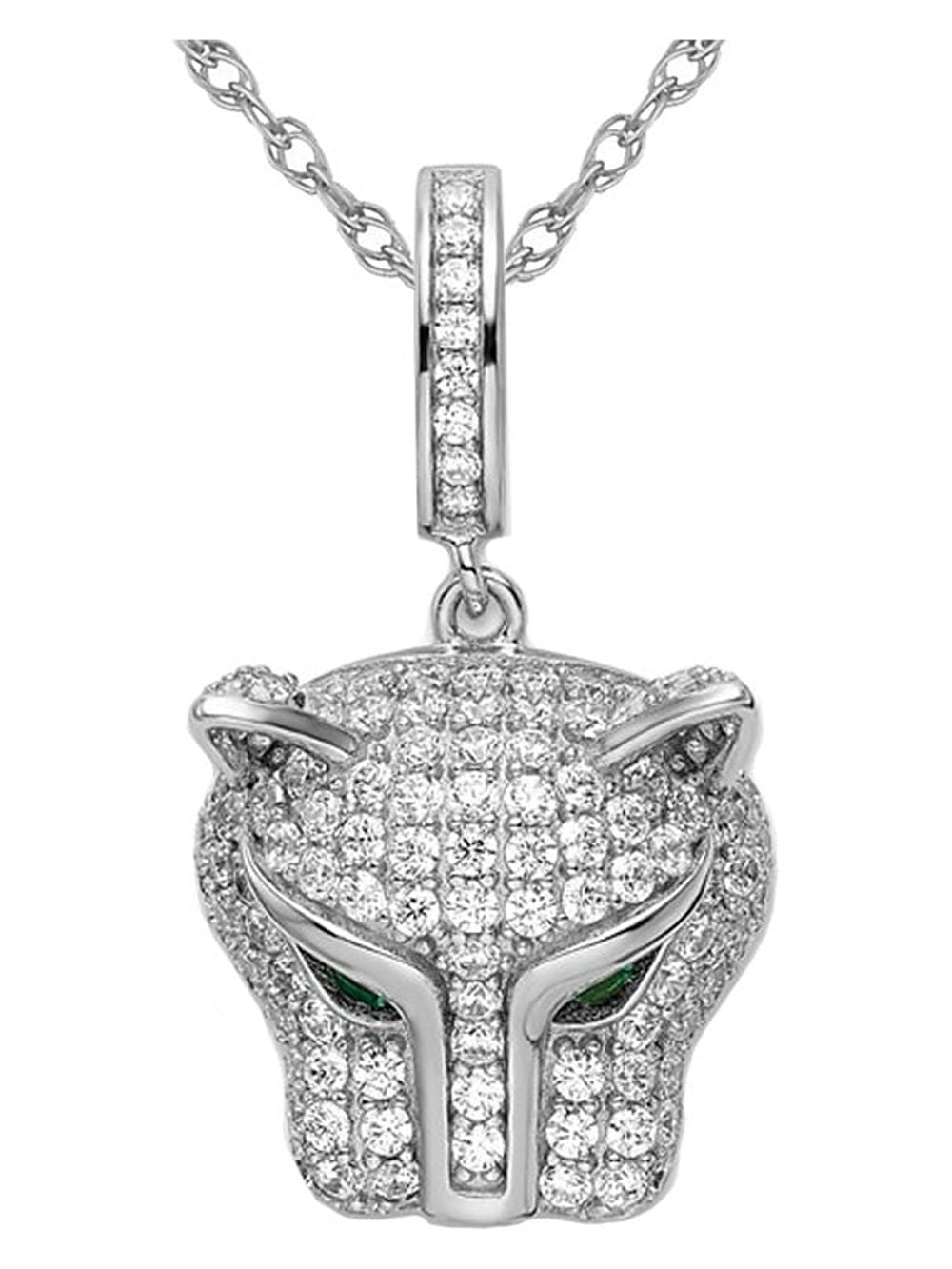 Sterling Silver Panther Pendant Necklace with Cubic Zirconia (CZ)s with ...