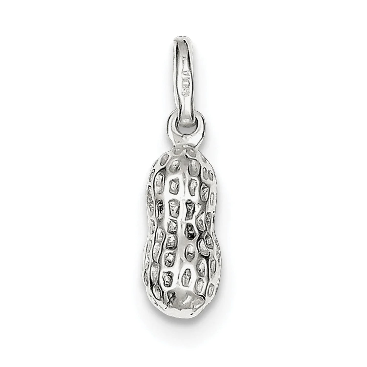 The Black Bow Sterling Silver Tiny 3D Peanut Charm 6 x 13mm - Walmart.com