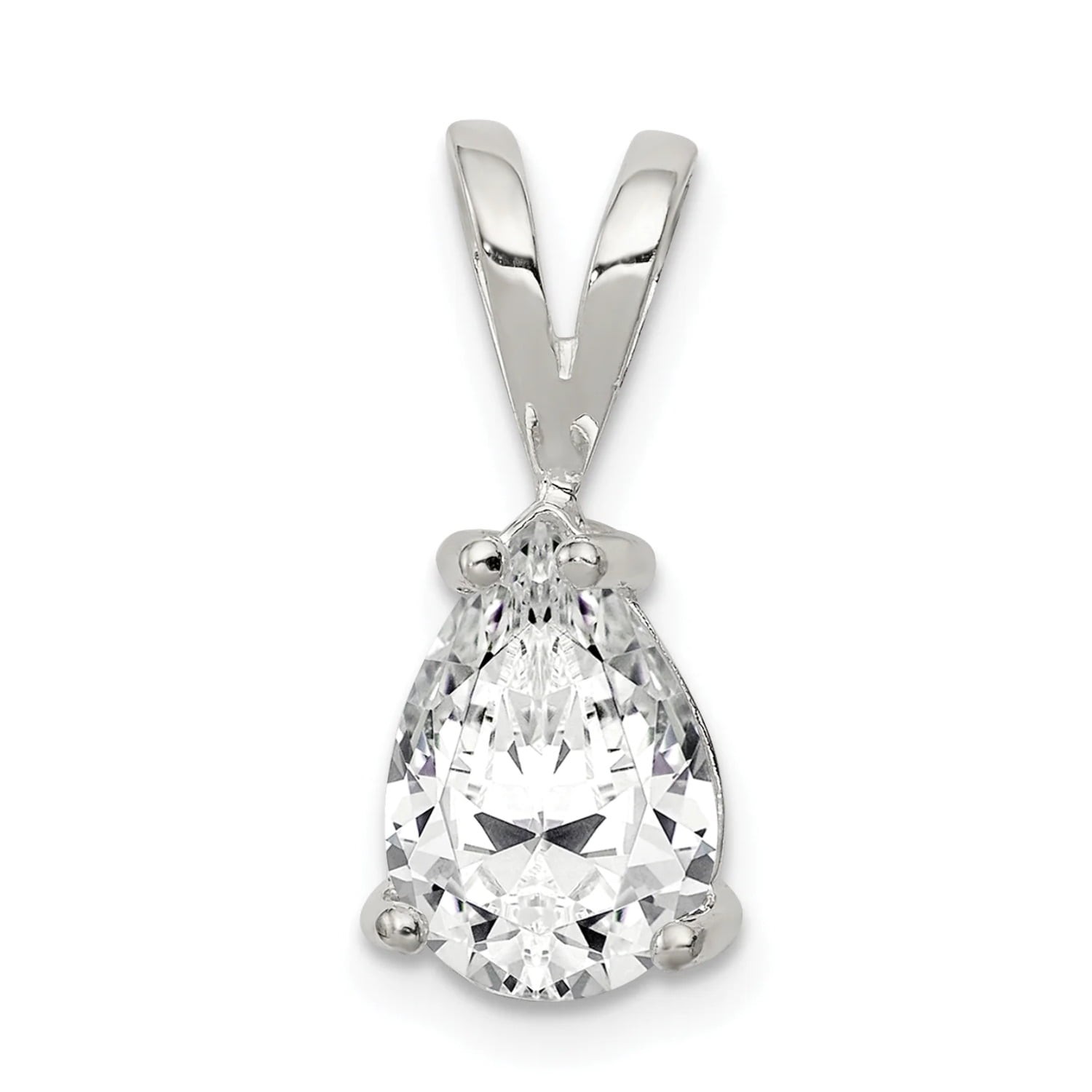 Sterling Silver Pear CZ Pendant - Walmart.com